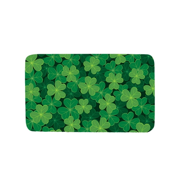 St. Patricks Day Bathroom Rugs, Green Clover Super Absorbent Bathroom ...