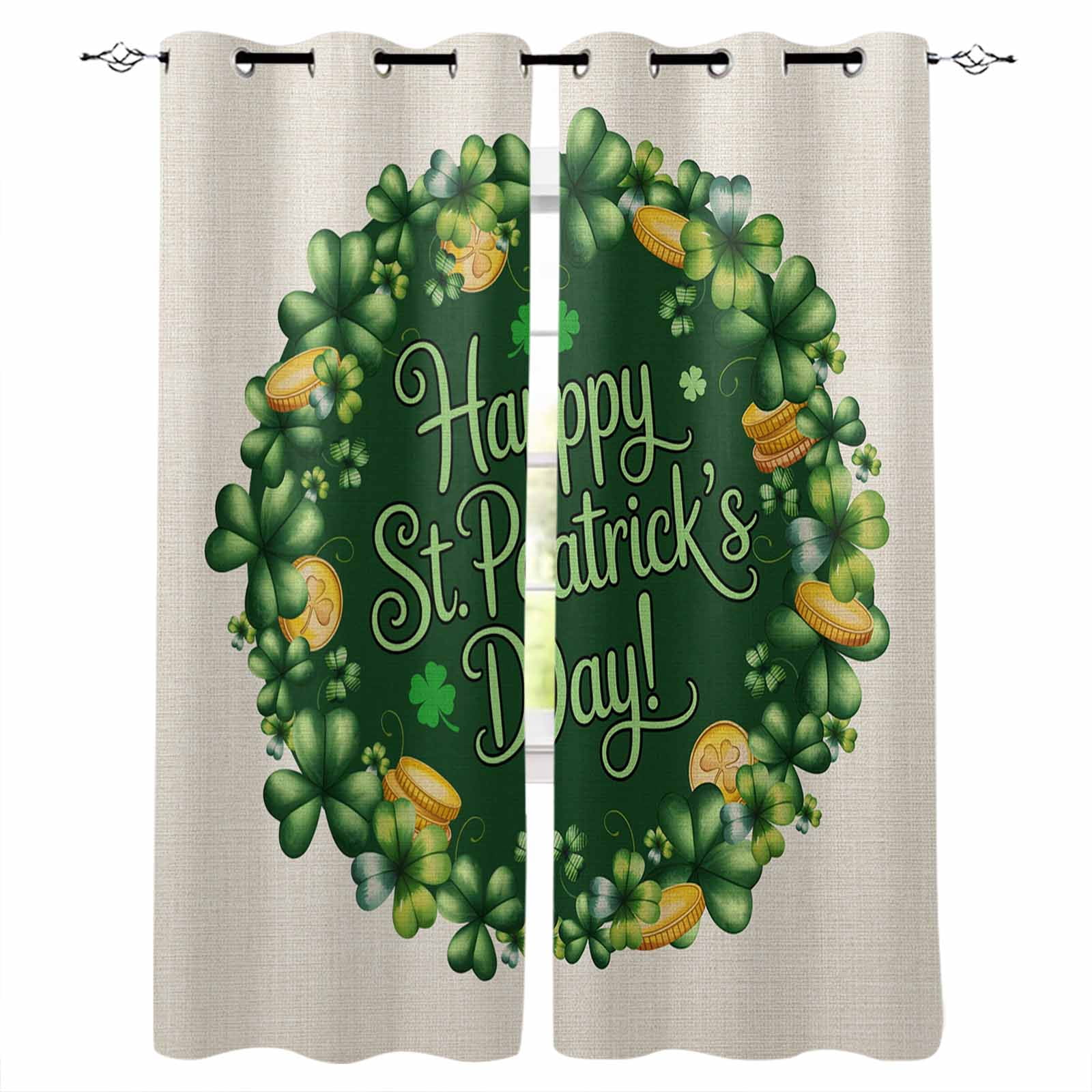 St Patricks Day Blackout Curtains 90 Inch Length 2 Panels Set for ...