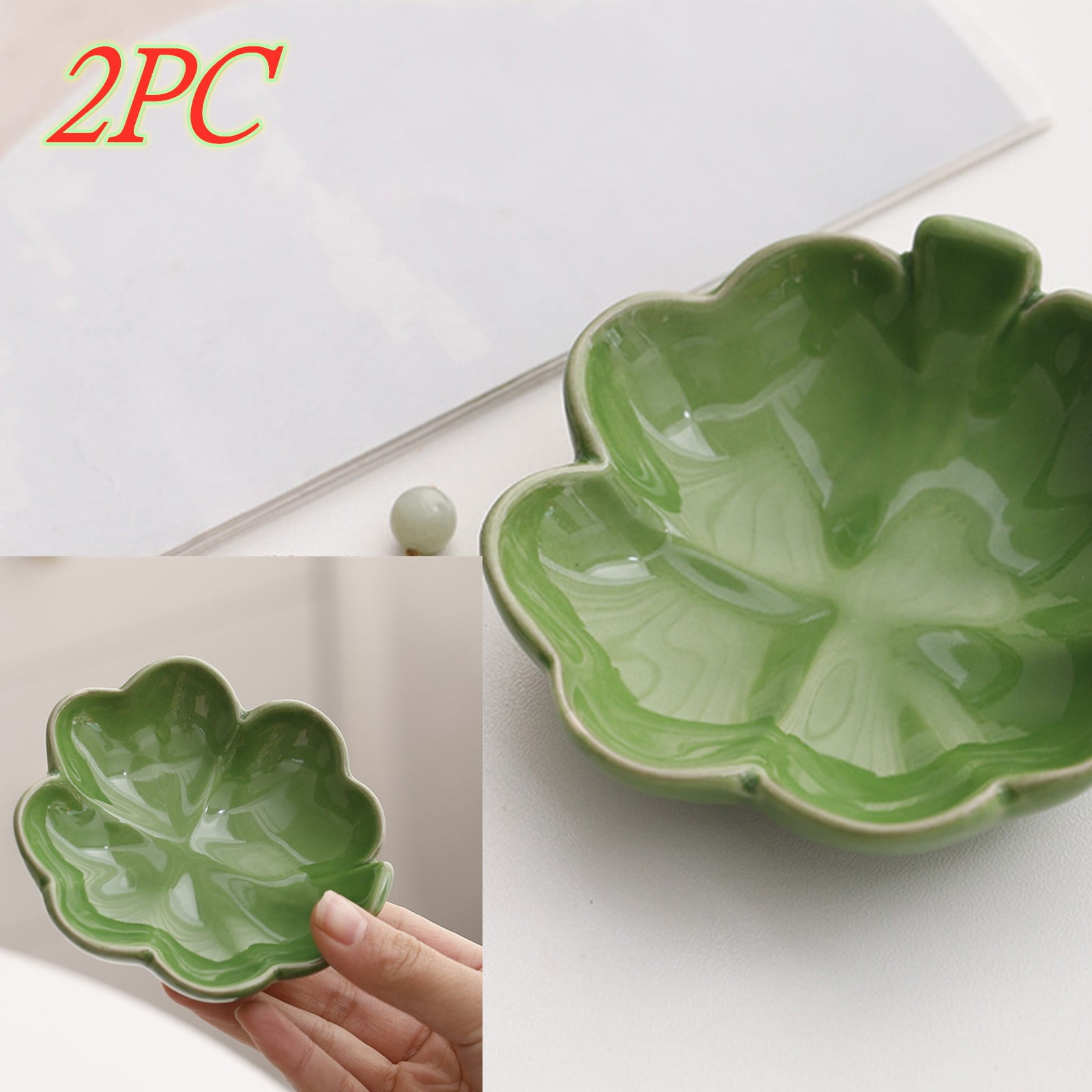 St Patricks Day Candy Dish Fine Ceramic Green Shamrock Bowl 4x4 Inch ...