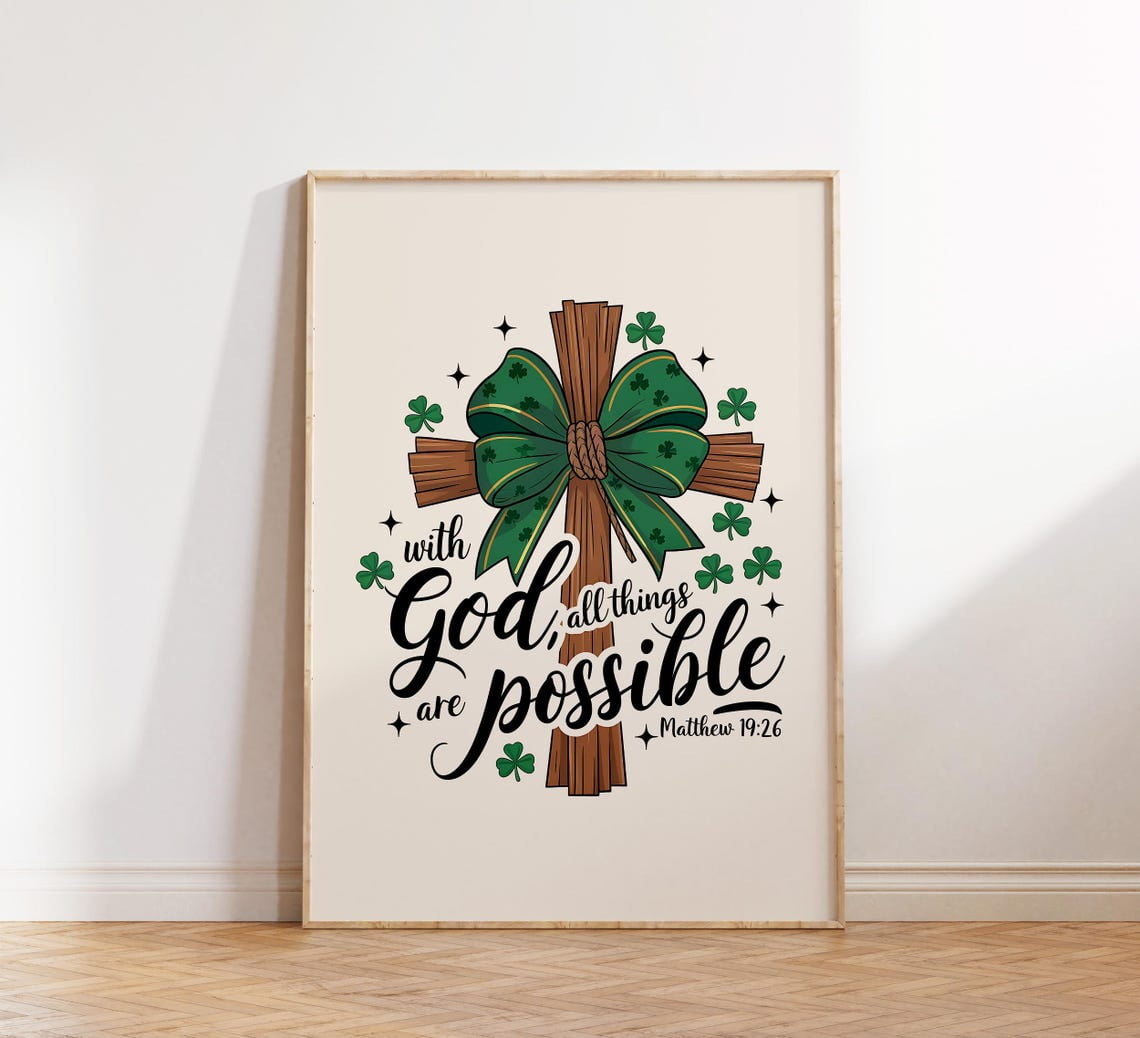 St Patricks Day Christian Print, Christian Wall Art, Matthew Bible ...