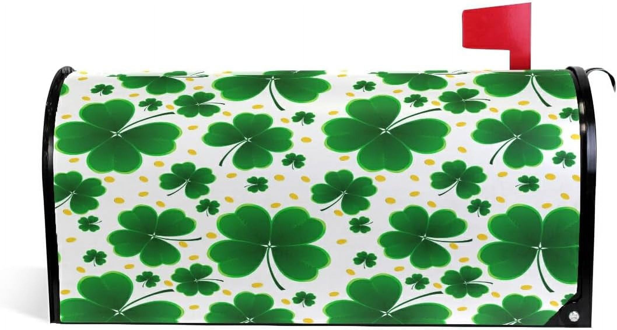St Patricks Day Clover Shamrocks Magnetic Mailbox Cover Mailbox Wrap ...
