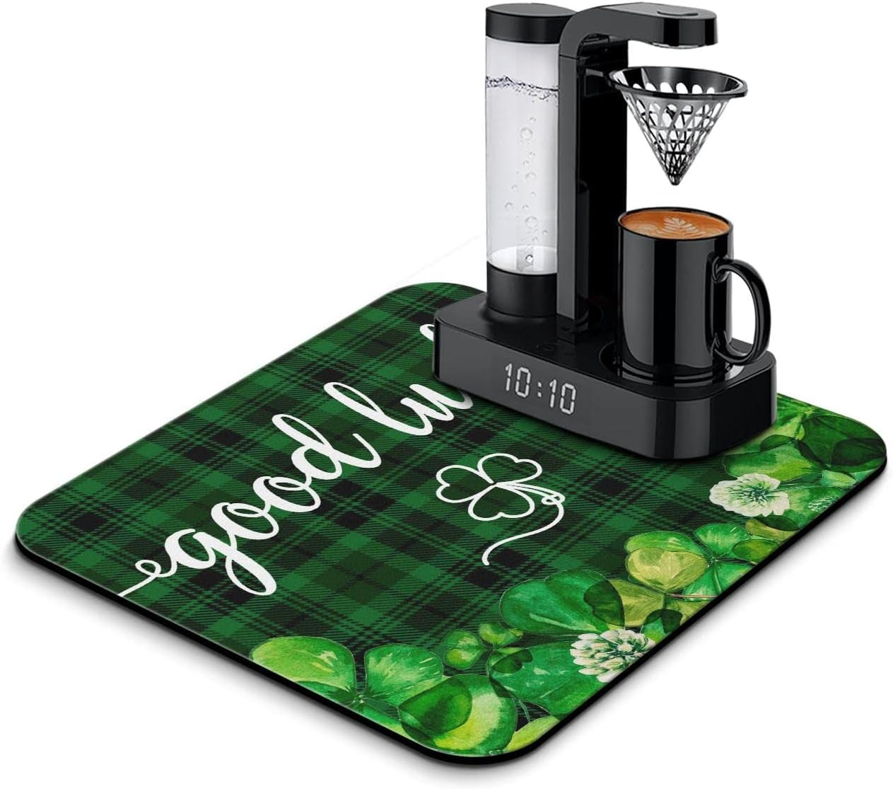 St Patricks Day Coffee Mat Kitchen Counter Farmhouse Style Clover Irish ...