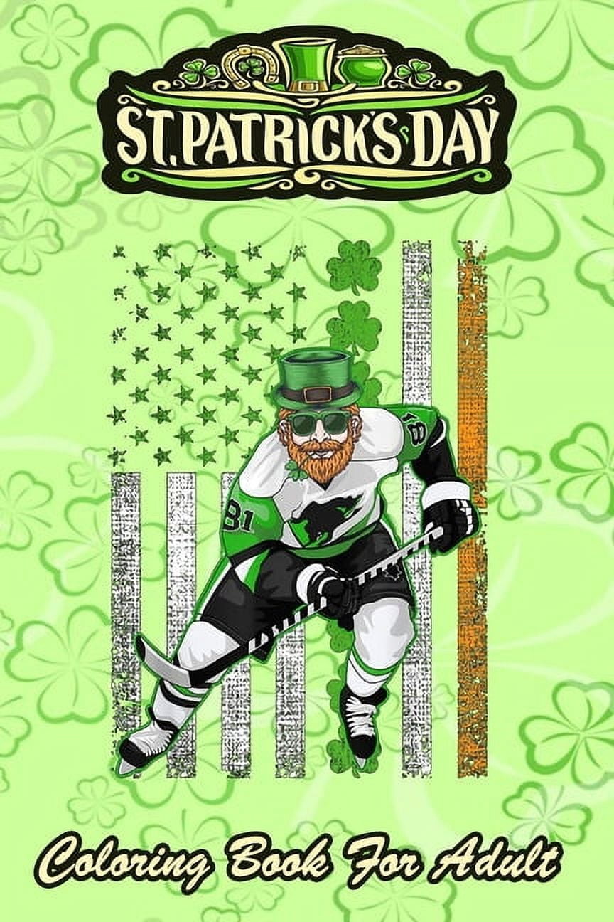 St Patricks Day Coloring Book For Adult : Irish American Flag Lucky ...