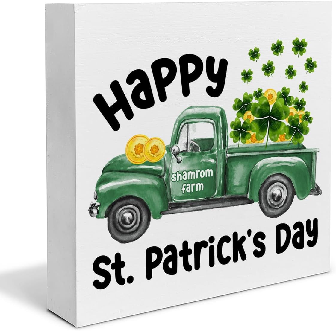 St. Patricks Day Decor - Happy St. Patricks Day Wood Box Sign Shamrock ...
