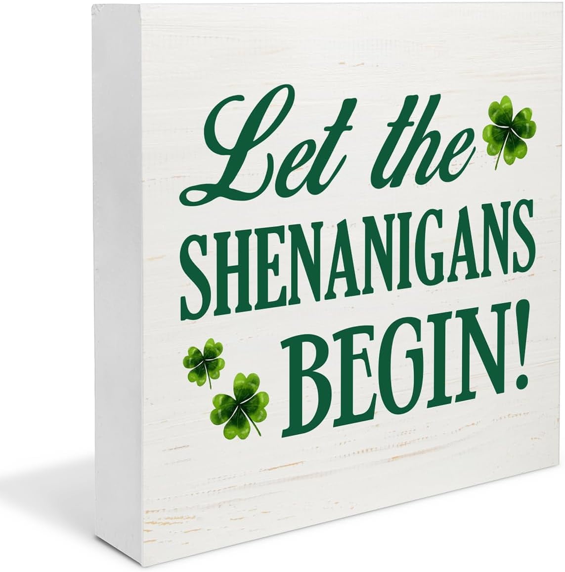 5X5 Inch St. Patricks Day Decor, Let The Shenanigans Begin Wooden Sign ...