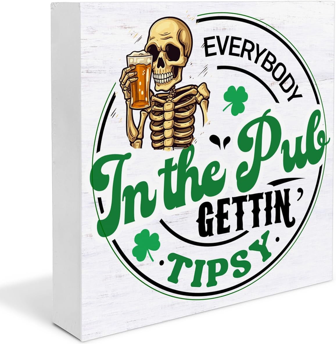 St. Patricks Day Decor Skeleton St Patricks Day Wooden Sign, Funny St ...