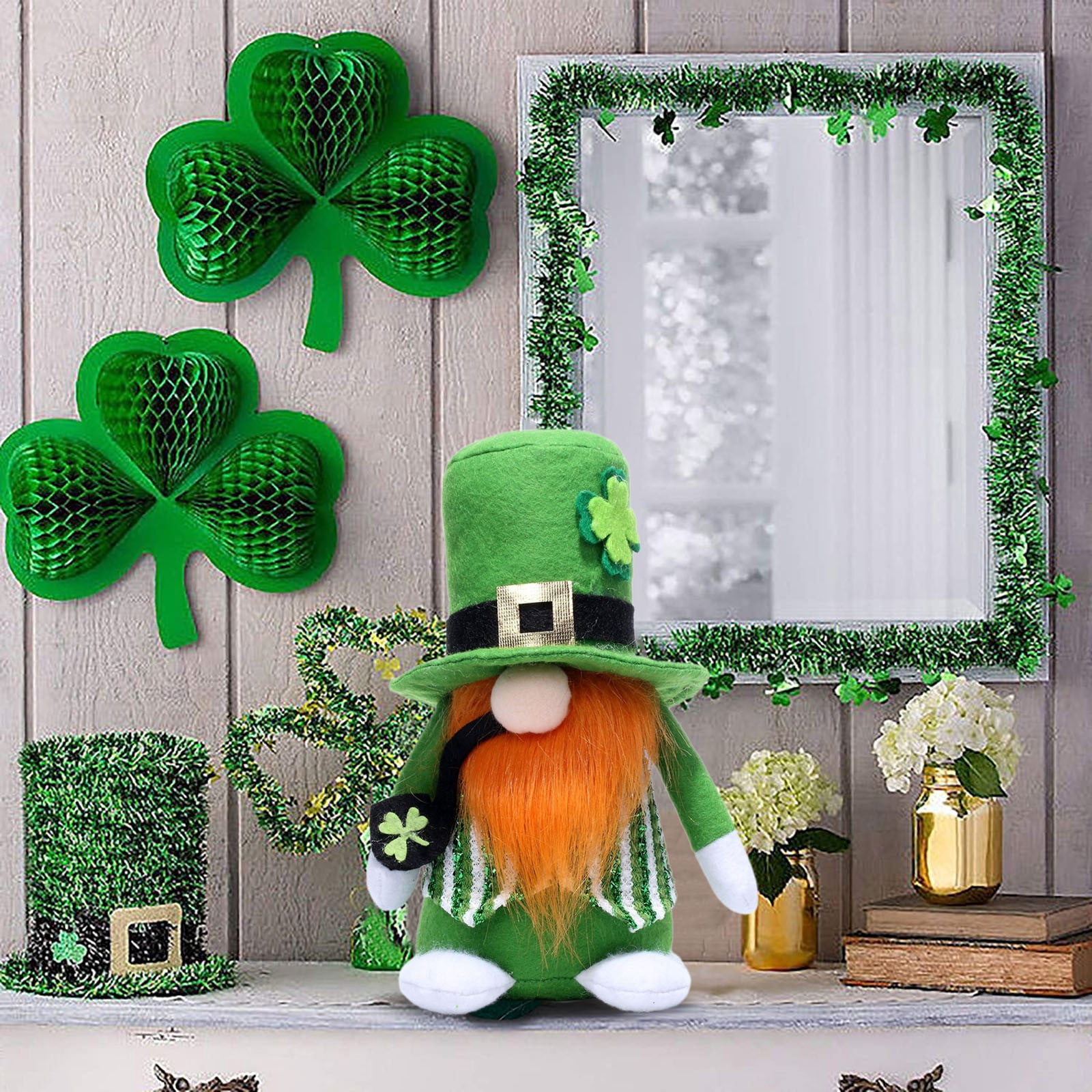 St Patricks Day Decorations Plush Home Table Ornament Decor Green Irish ...
