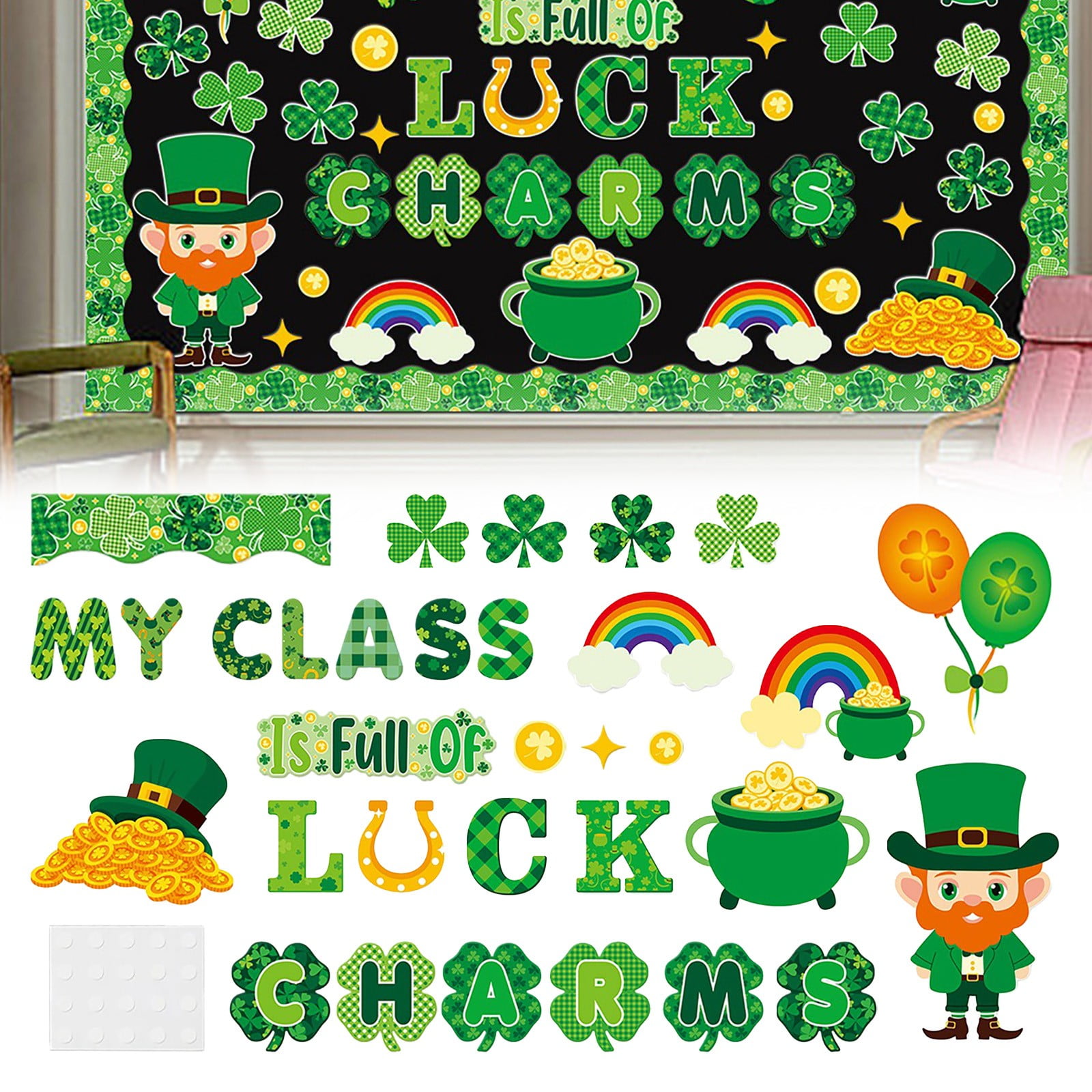 St Patricks Day Decorations，St. Day Bulletin Board Decoration Set ...