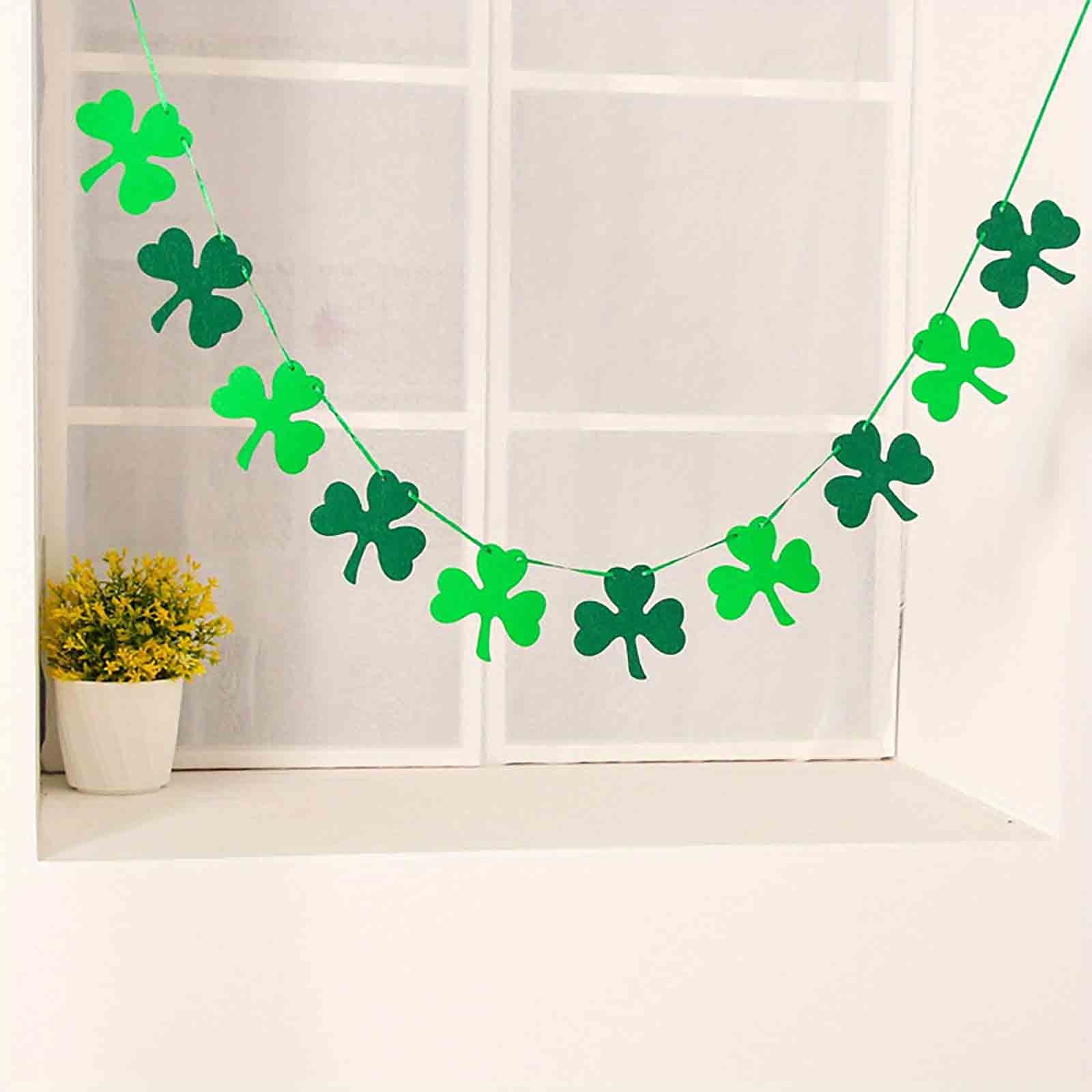 St Patricks Day Decorations Velvet Shamrock Banner 10 Ft St Patricks ...