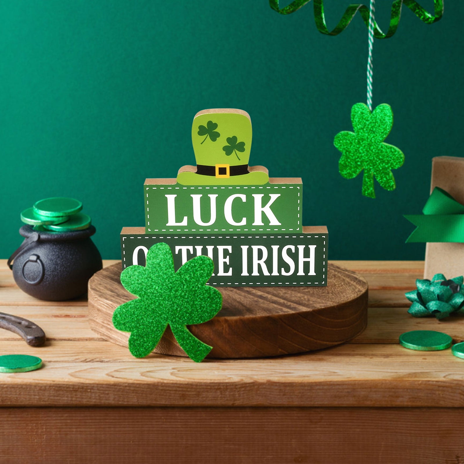 St Patricks Day Decorations for Table, Table Sign Farmhouse Wooden ...