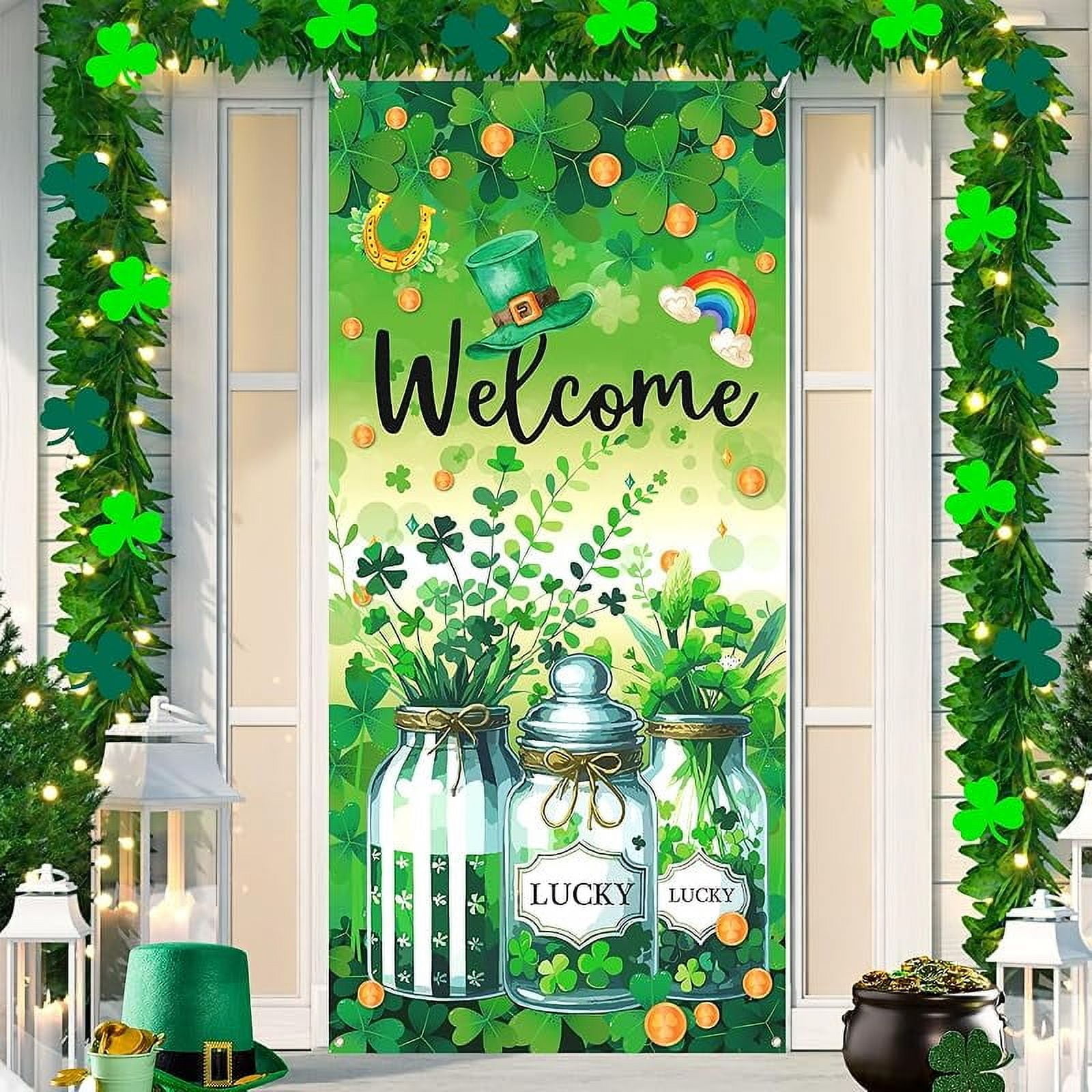 St Patricks Day Door Cover Decorations St. Patrick's Day Welcome Door ...