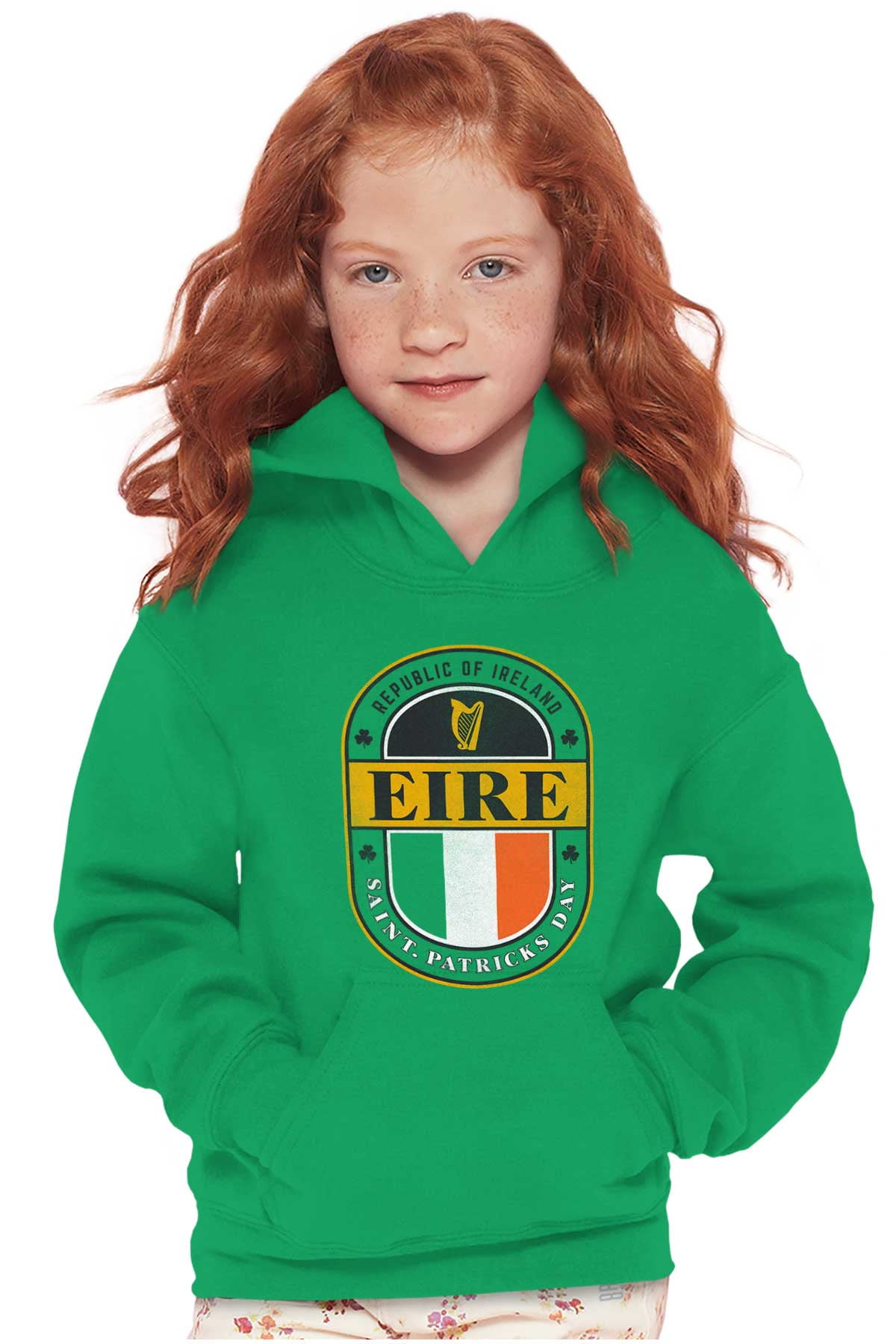 St Patricks Day Eire Ireland Flag Youth Hoodie Boy Girl Teen Brisco ...