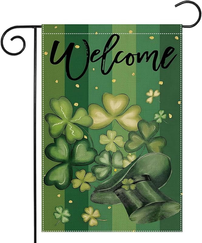 St Patricks Day Flag 28 X 40 Double Sided - Shamrock Hat St. Patrick's ...