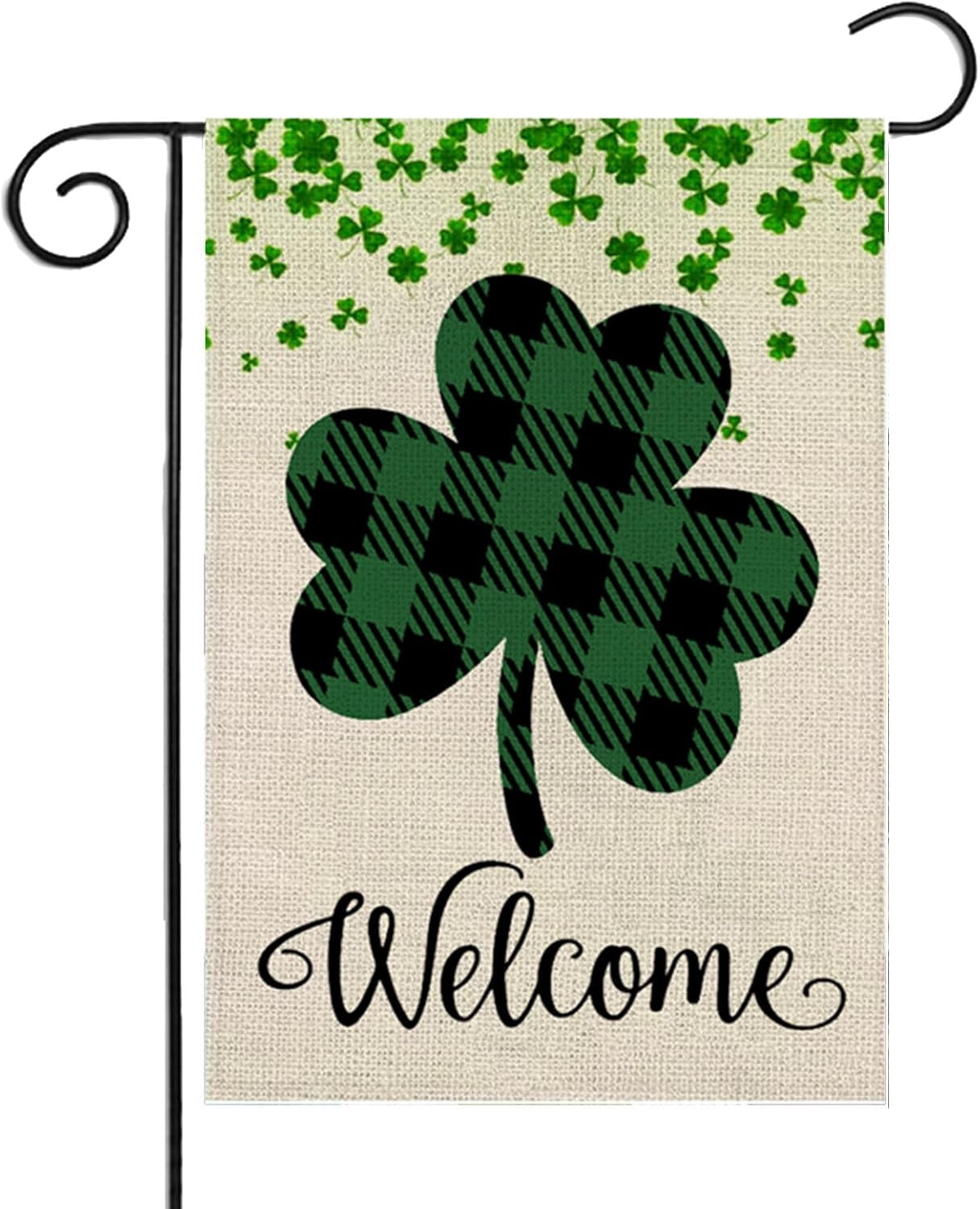 St. Patricks Day Garden Flag,12x18 Inch Double-Sided Charm with Clover ...