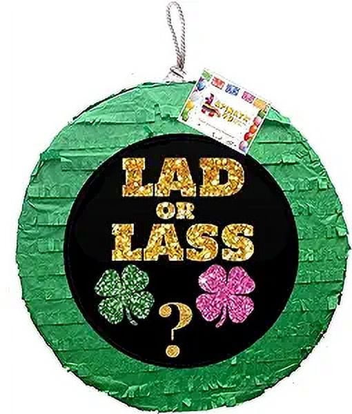 St Patricks Day Gender Reveal Pinata Lad or Lass Lucky Shamrock Themed ...