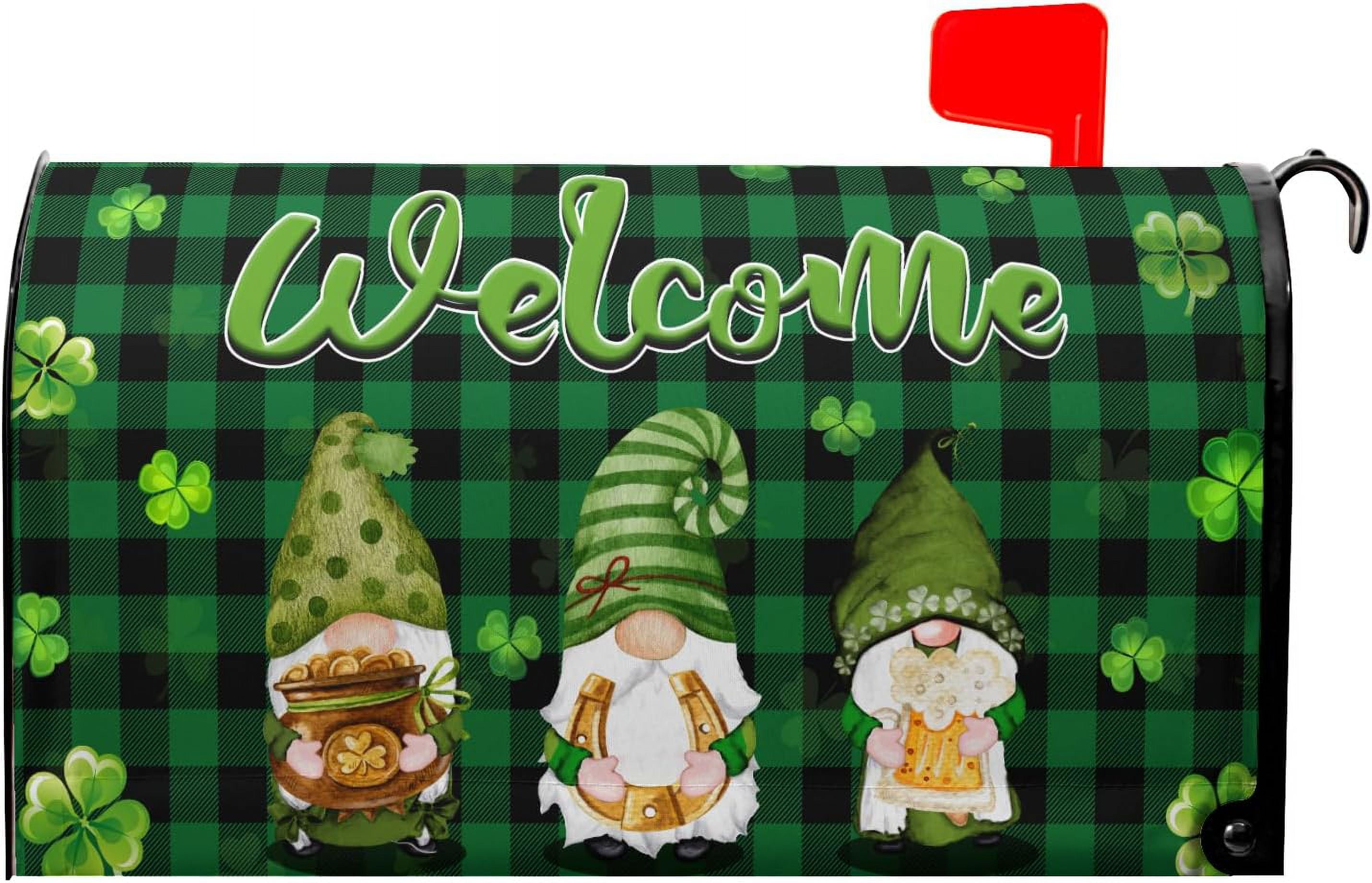 St.Patricks Day Green Gnomes Mailbox Covers Magnetic Standard Size ...