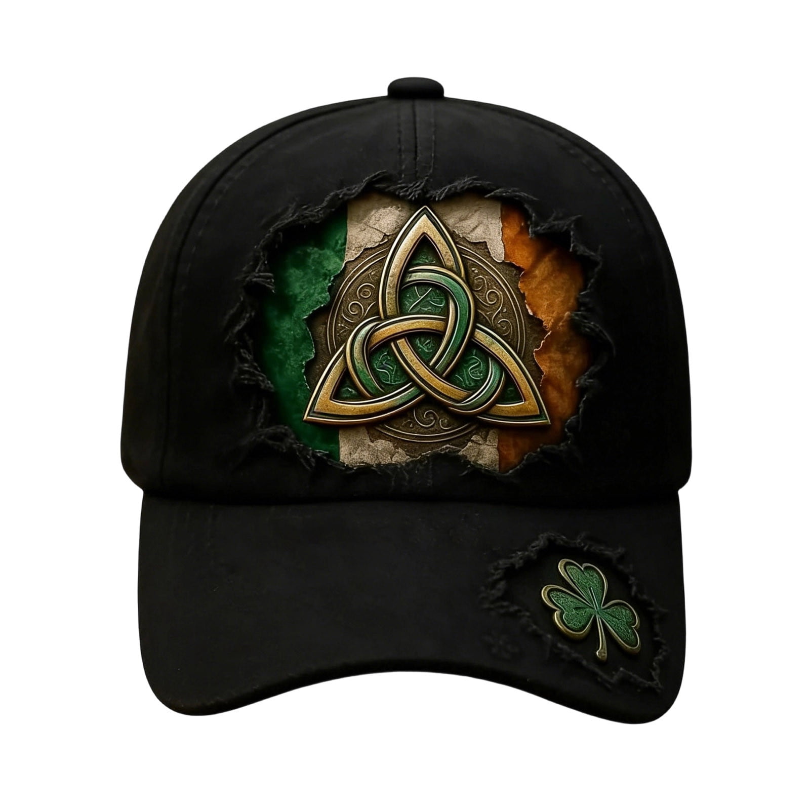 St Patricks Day Hat, Irish Baseball Cap Black Clover Design, St ...