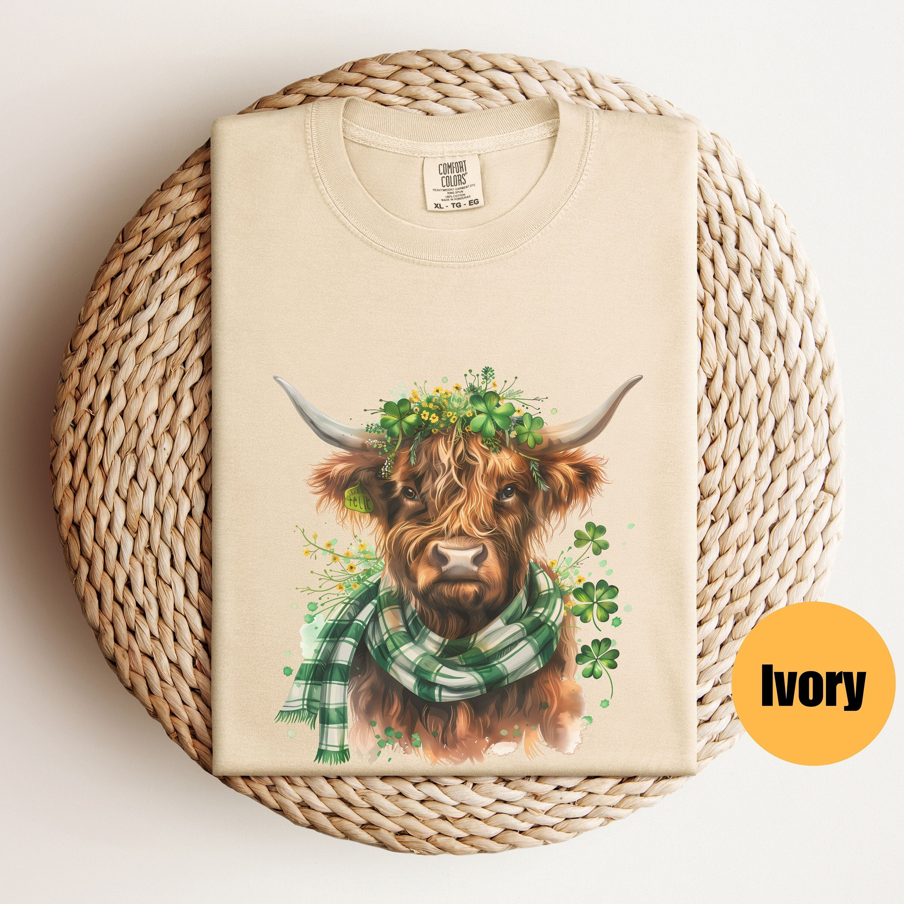St Patricks Day Hyland Cow Shirt Cow Lover Gift Retro St Patricks Funny ...