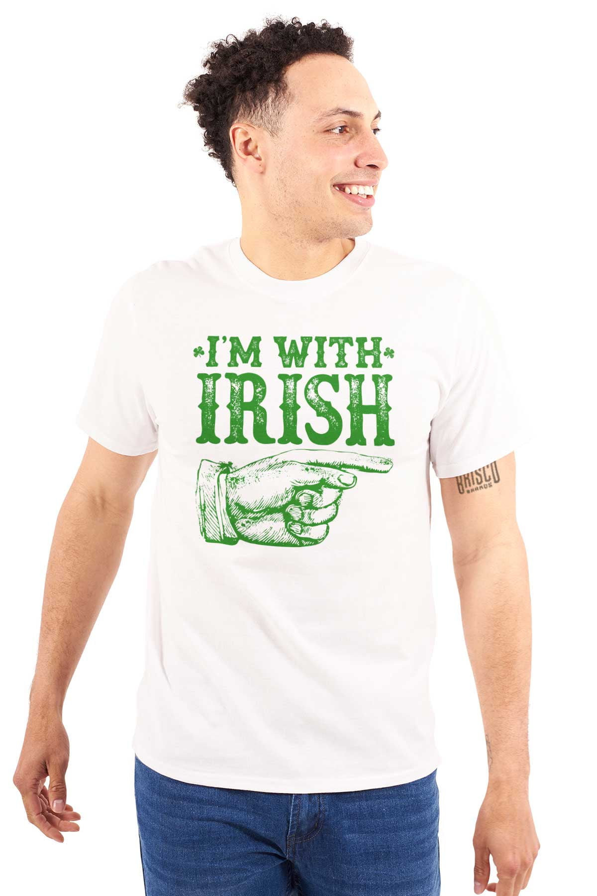 St Patricks Day I'm With Irish Men's Graphic T Shirt Tees Brisco Brands ...