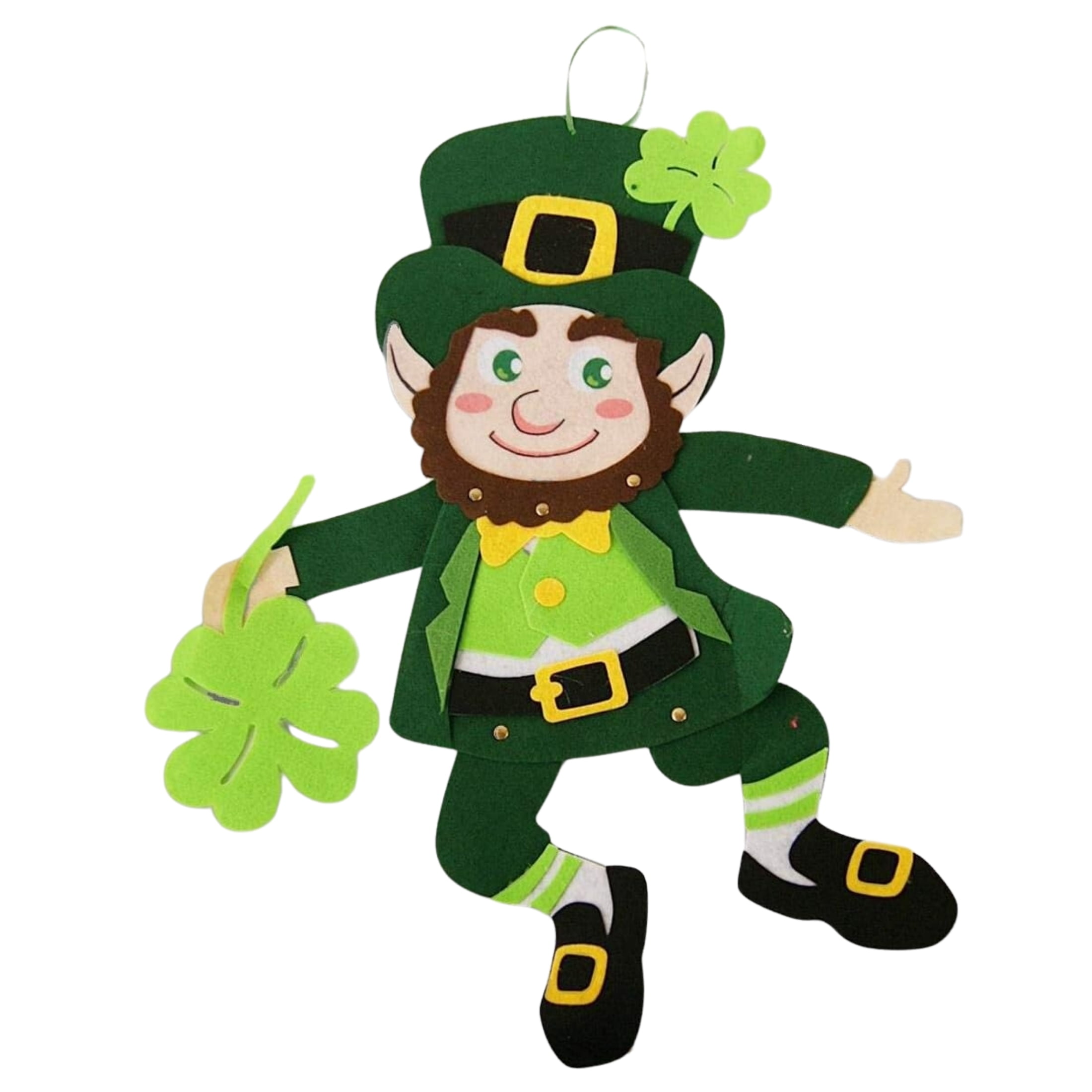 St Patricks Day Jointed Felt Leprechaun Decorative Hanging Decoration ...