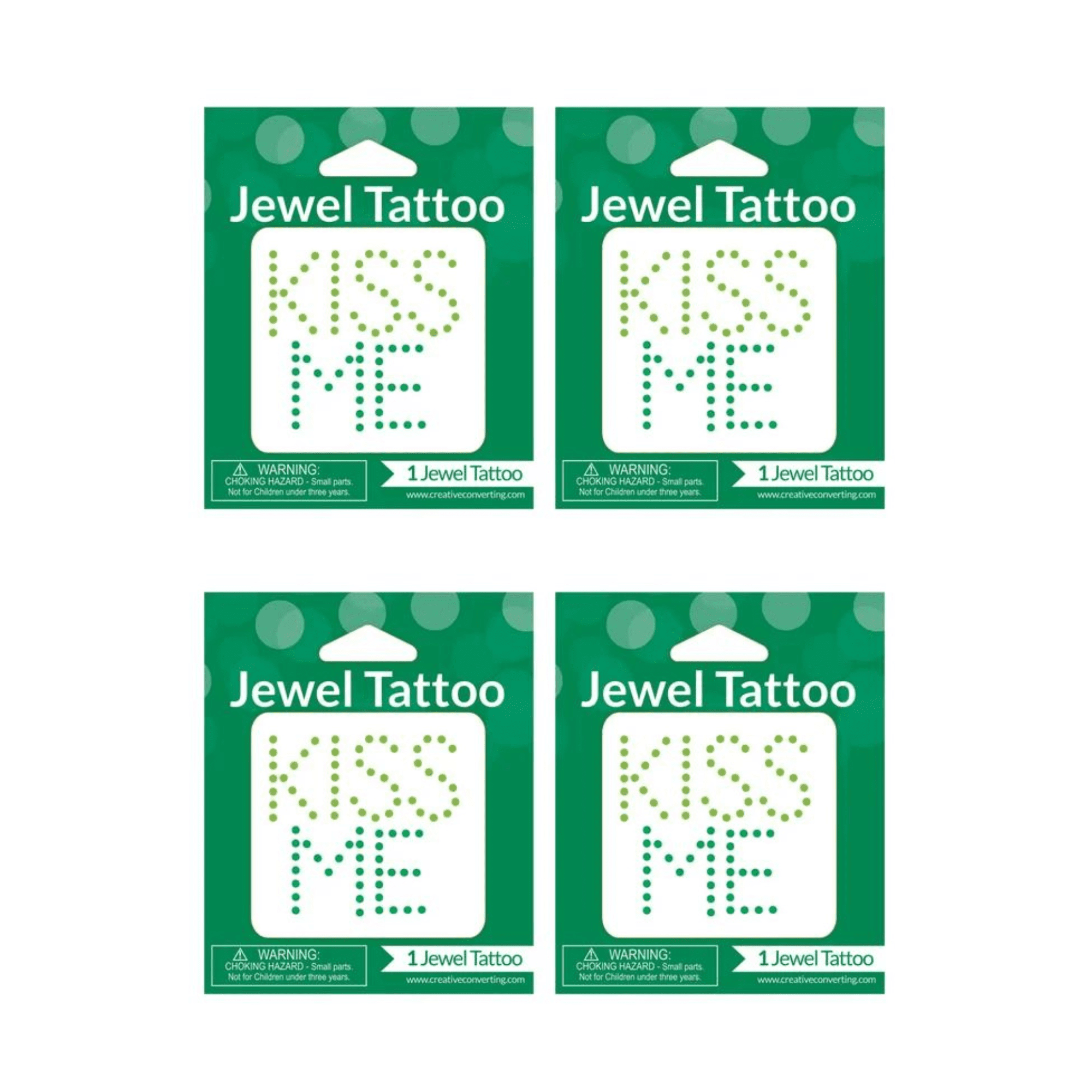 St Patricks Day Kiss Me Face Tattoo Temporary Set of 4 By Clear Above ...