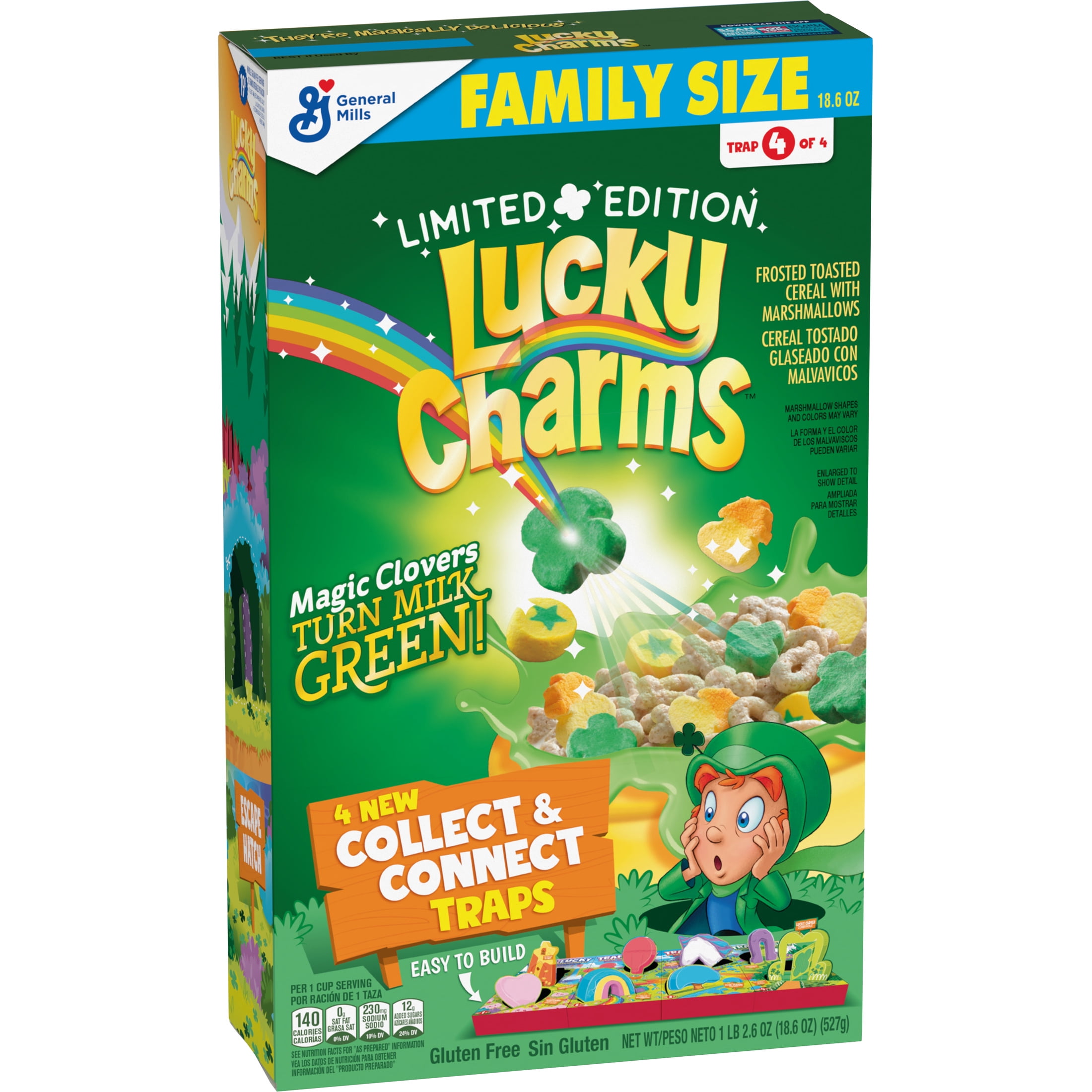 St Patricks Day Lucky Charms Cereal with Marshmallows, Family Size, 18. ...