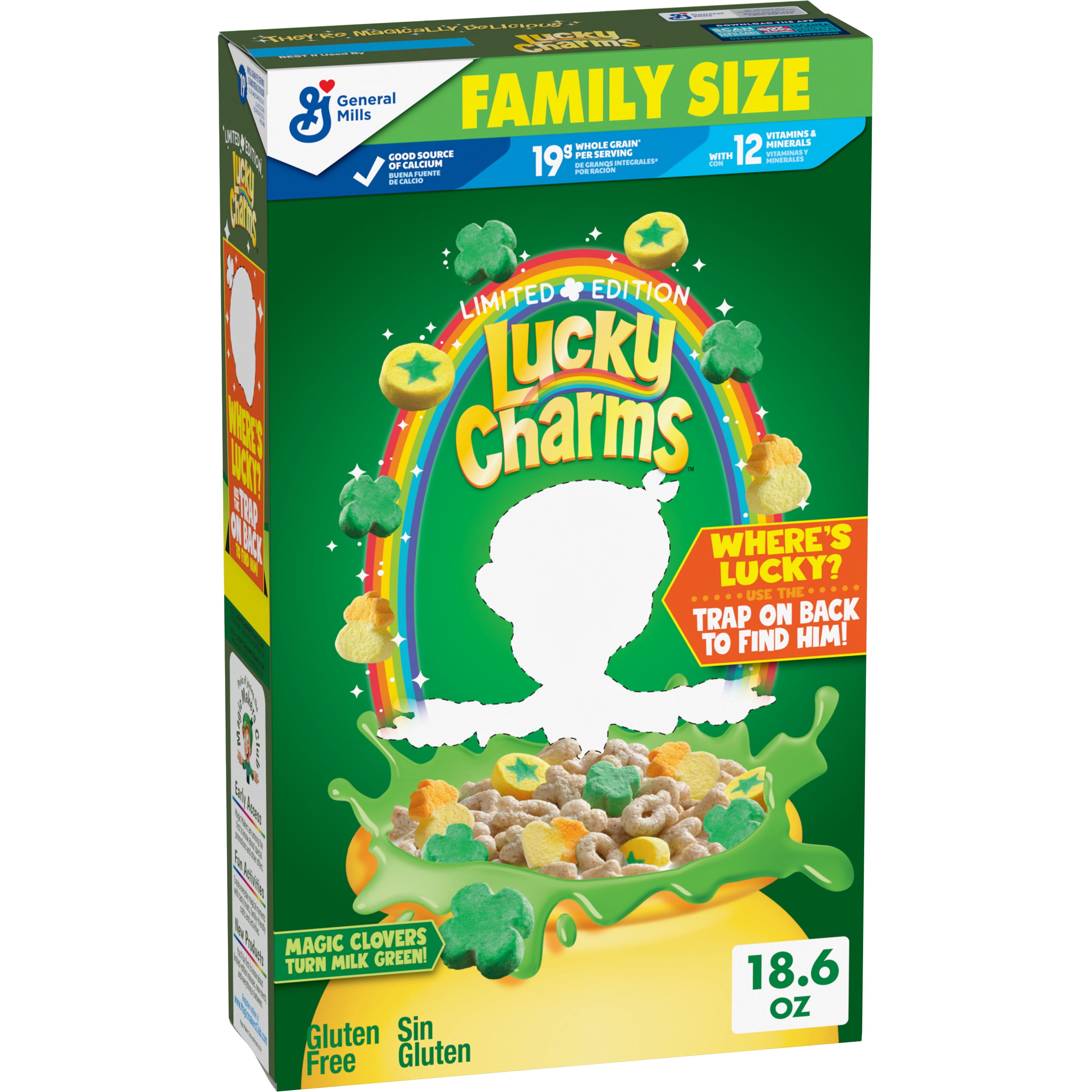 St Patricks Day Lucky Charms Cereal with Marshmallows, Family Size, 18. ...