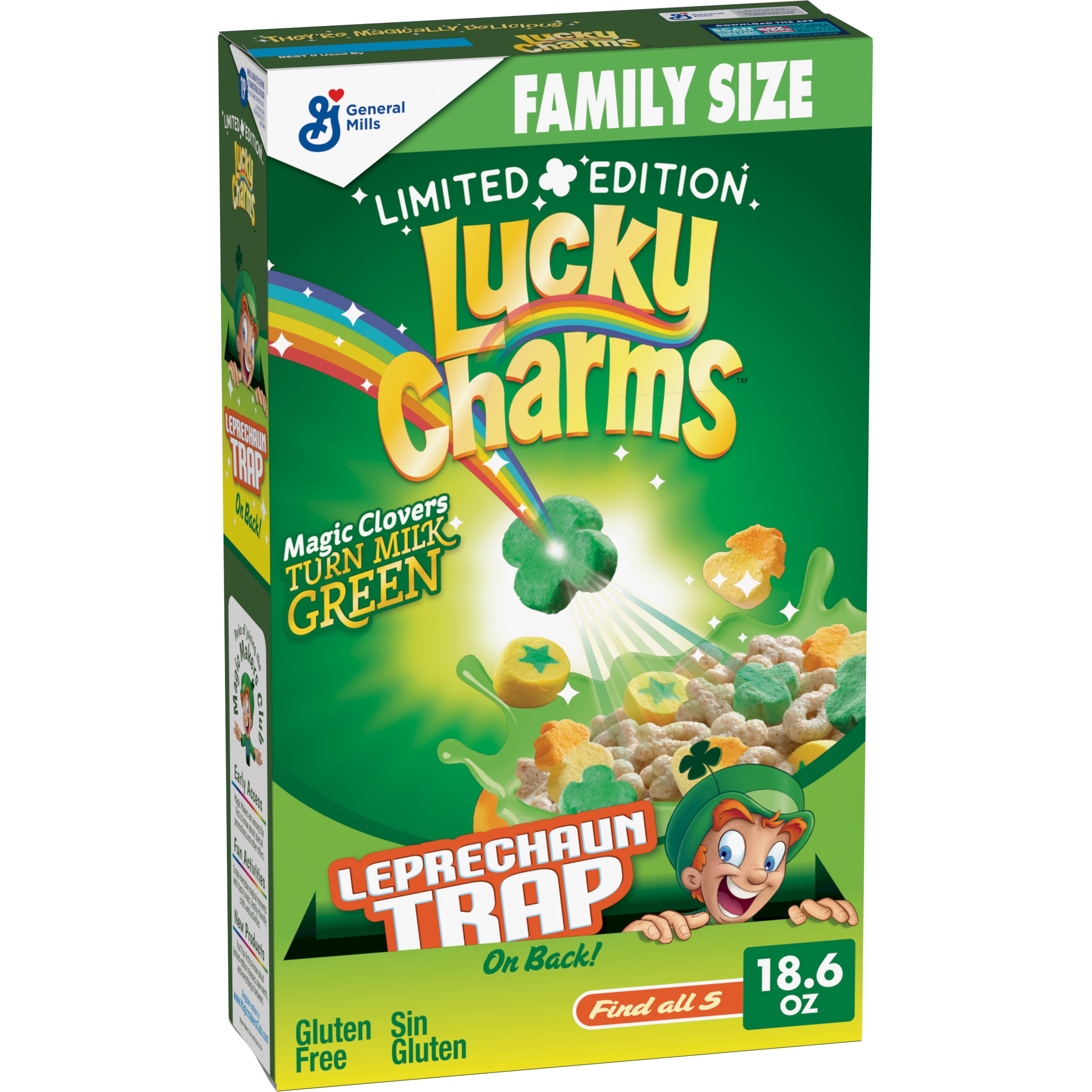 St Patricks Day Lucky Charms Cereal with Marshmallows, Family Size, 18. ...