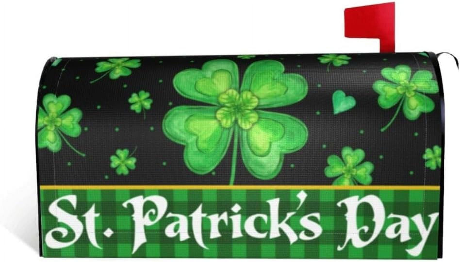 St Patricks Day Mailbox Cover Standard 18 X 21 Inch Green Shamrock ...