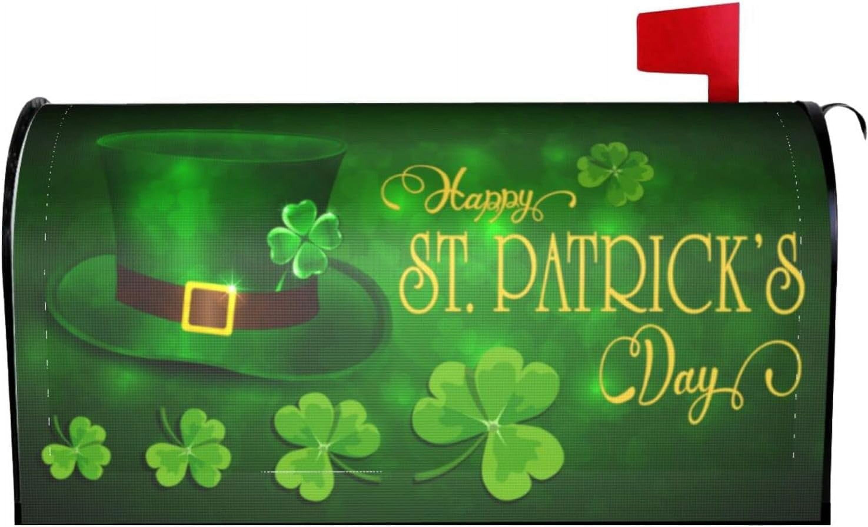 St Patricks Day Mailbox Covers Magnetic 21" X 18" Lucky Shamrocks ...