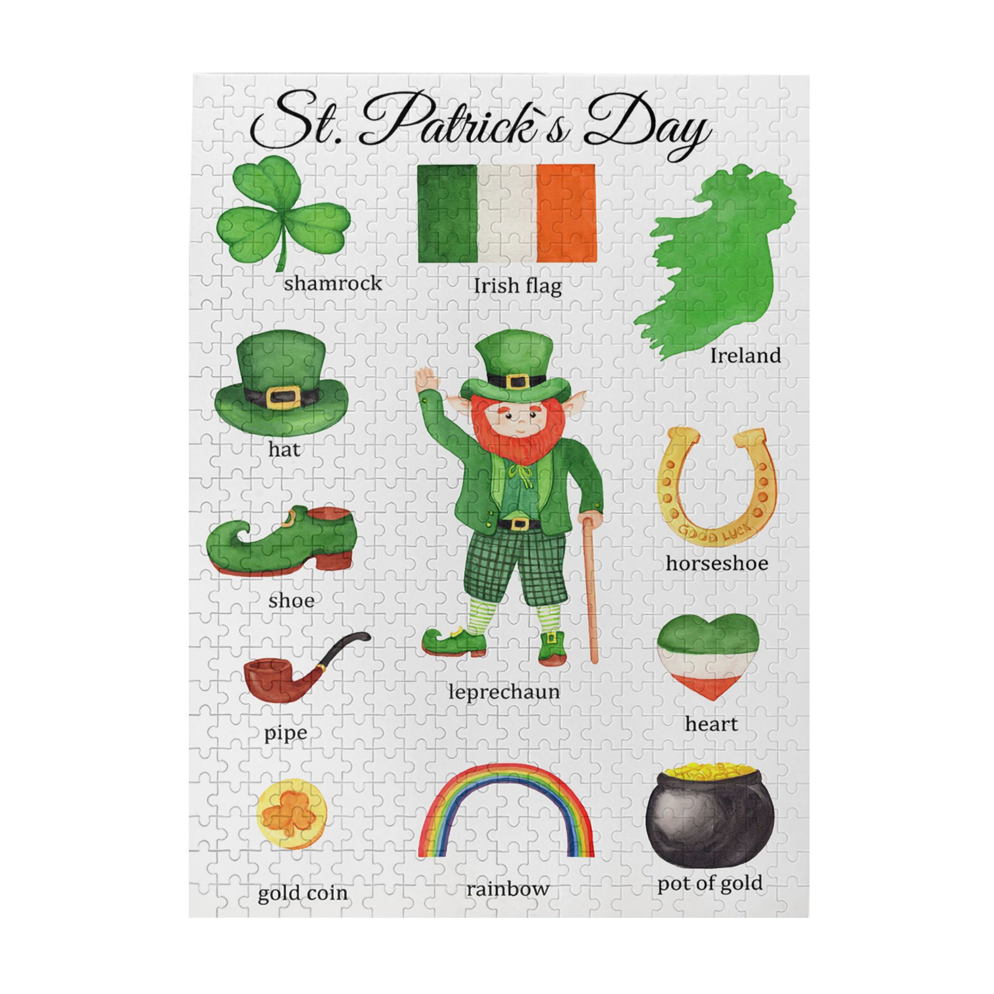 St. Patricks Day Montessori Puzzle, Educational Puzzle, leprechaun ...