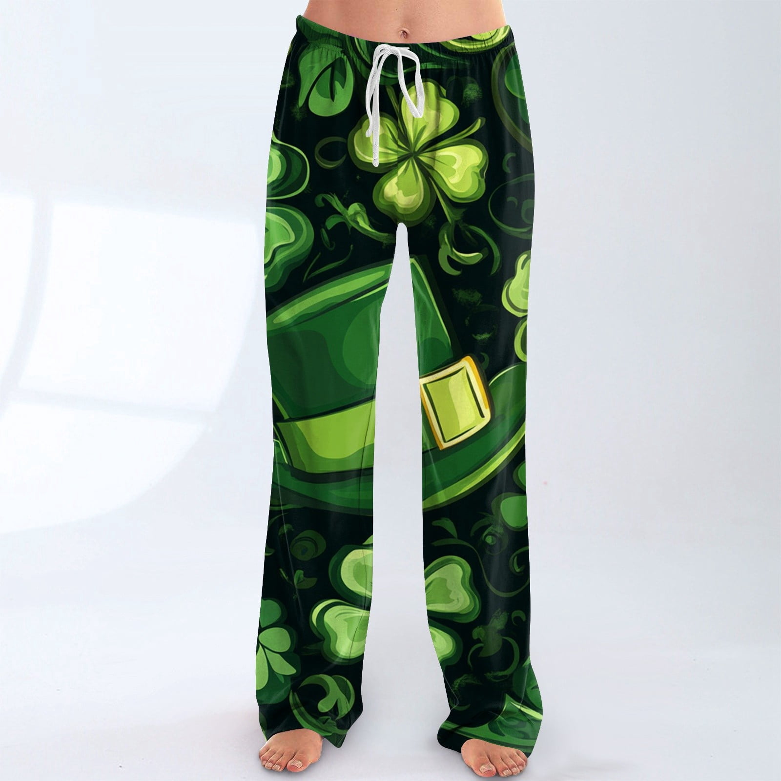St Patricks Day Pants Women Green Shamrock Pants, St Patricks Day ...