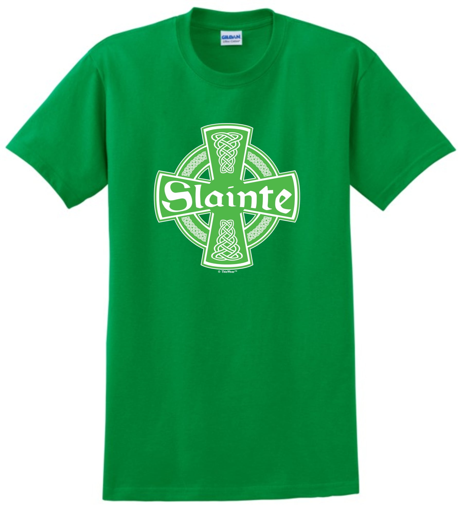 St Patricks Day Party Shirt Irish Celtic Cross Slainte Short Sleeve T ...