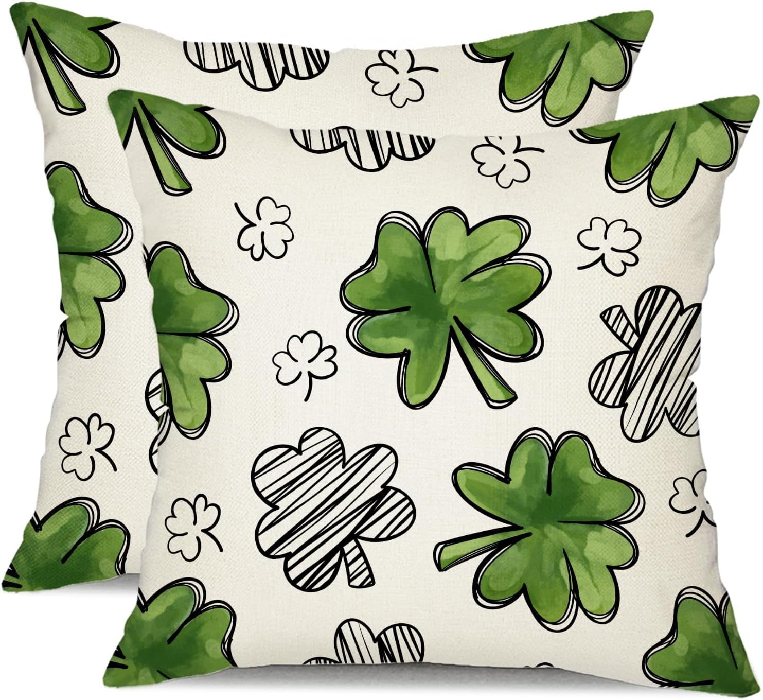 St Patricks Day Pillow Covers 18x18 Happy St Patricks Day Lucky Clovers ...