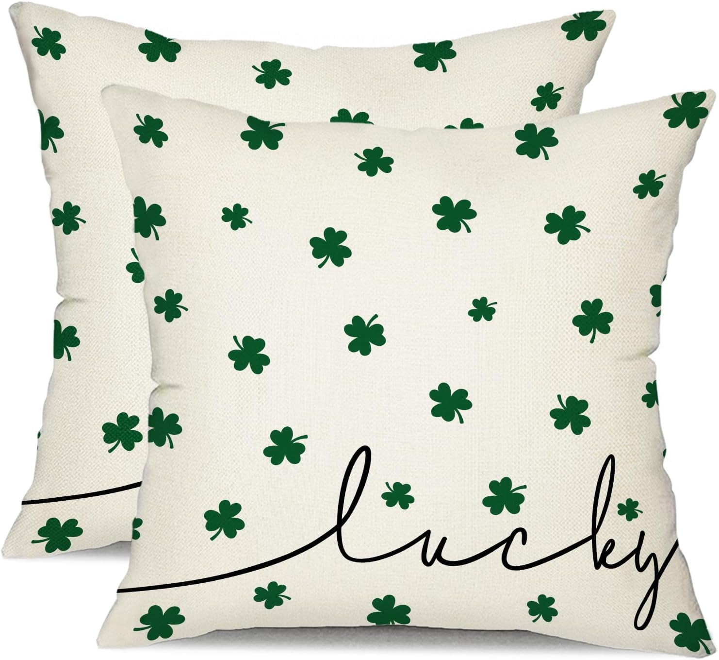 St Patricks Day Pillow Covers 18x18 Happy St Patricks Day Lucky Green ...