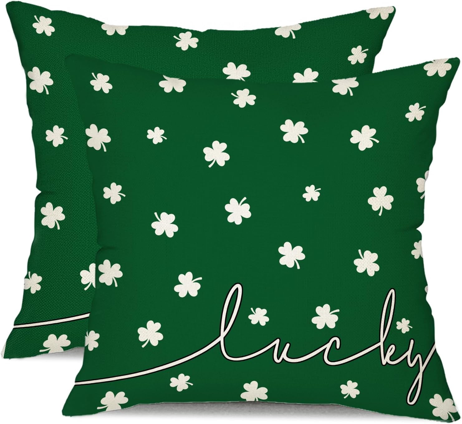 St Patricks Day Pillow Covers 18x18 Happy St Patricks Day Lucky White ...