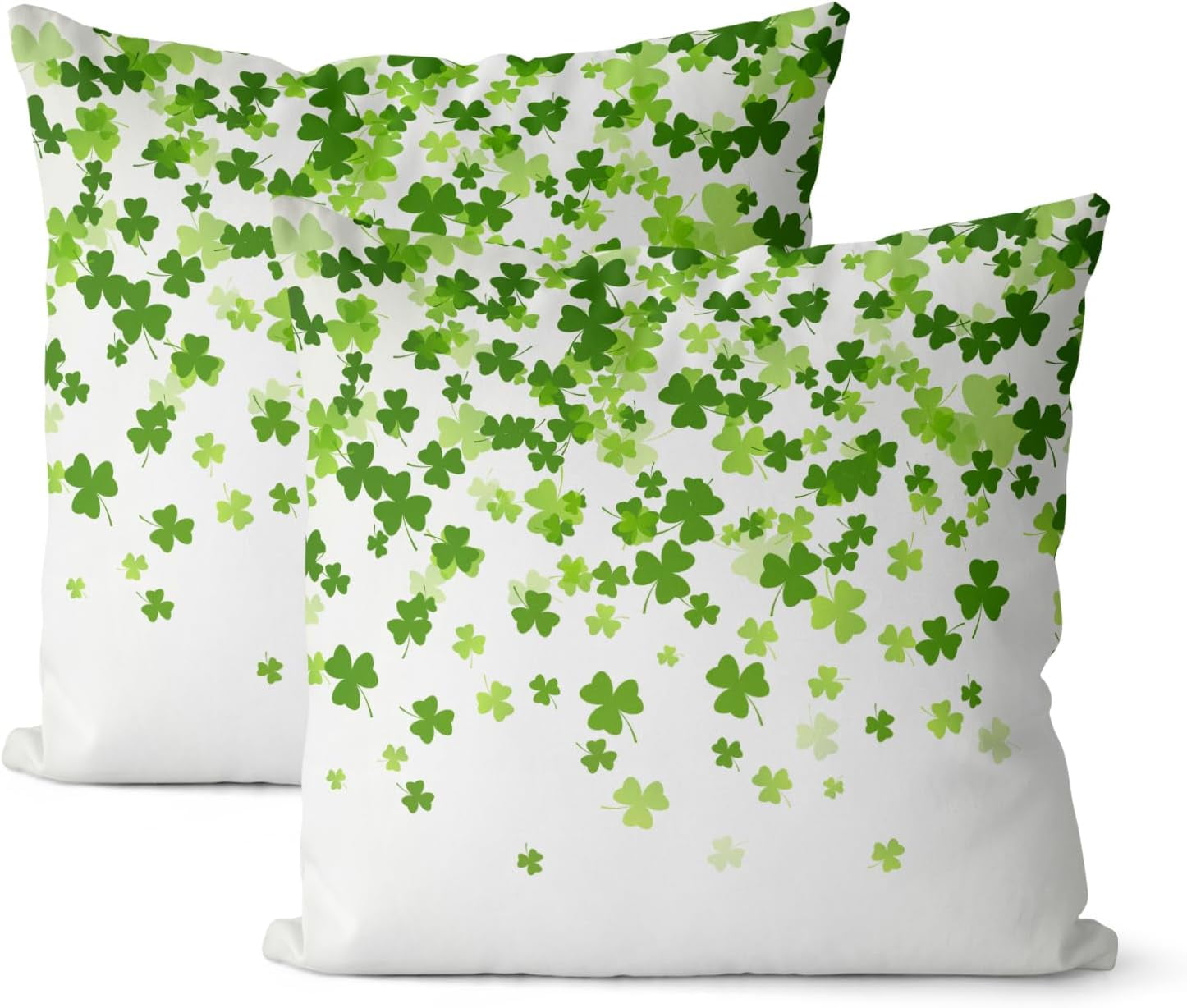St Patricks Day Pillow Covers 18x18 Inch Set of 2, Lucky Green Shamrock ...