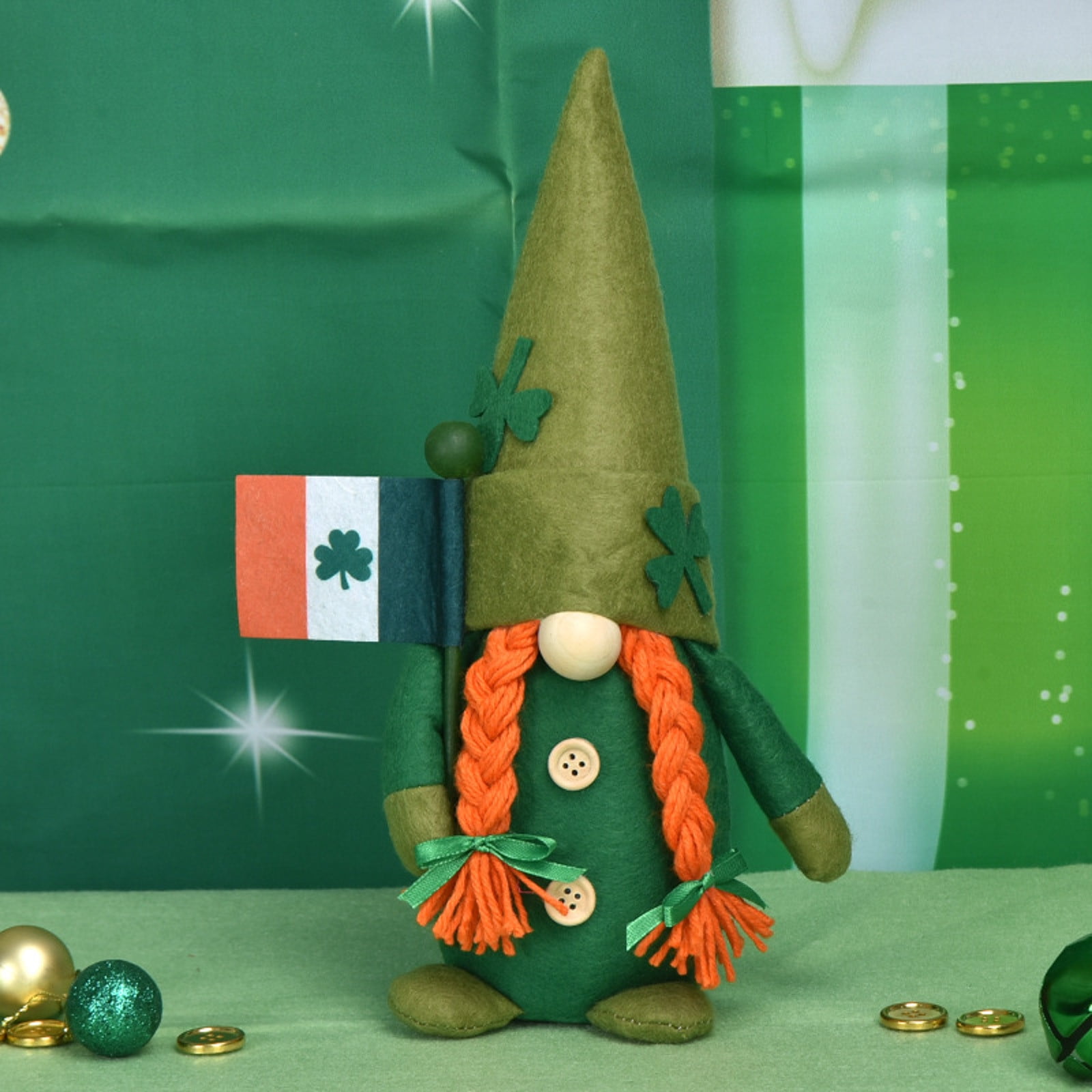 St Patricks Day Plush Decorations Green Irish Lerechaun Tomte Elf Doll ...