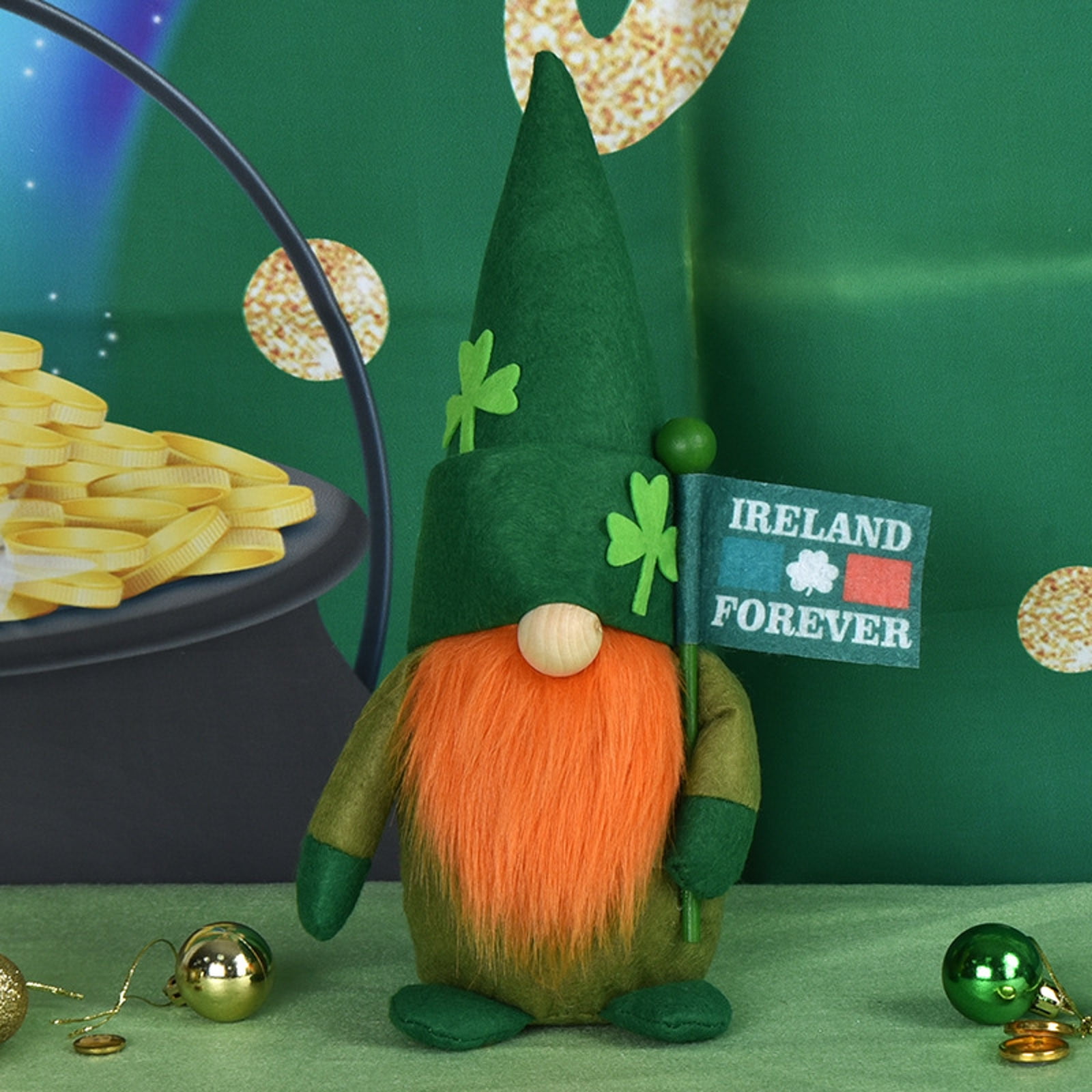 St Patricks Day Plush Decorations Green Irish Lerechaun Tomte Elf Doll ...