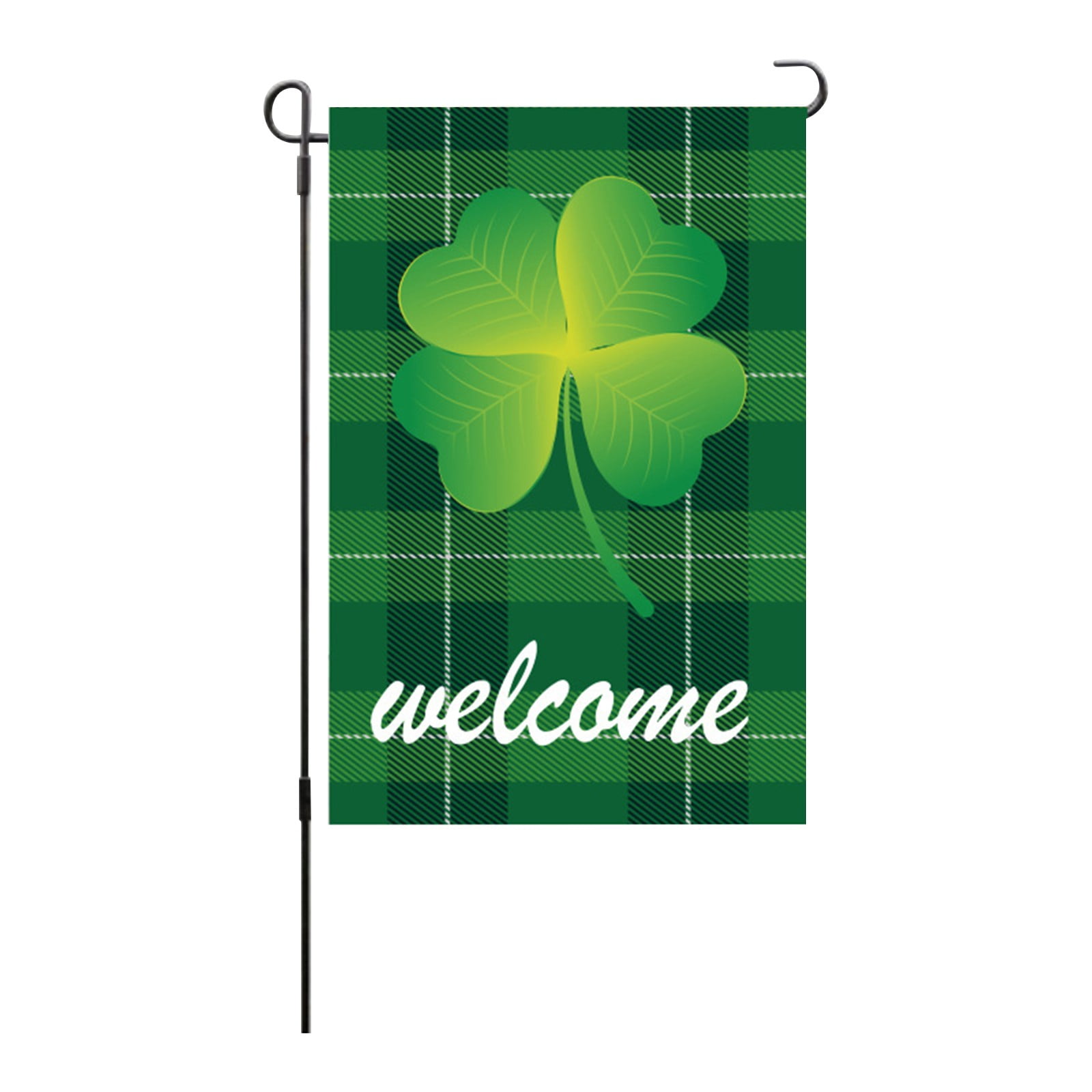St Patricks Day Shamrock Garden Flag,House Flag Welcome Polka Dot Green Clover Decor Double ...