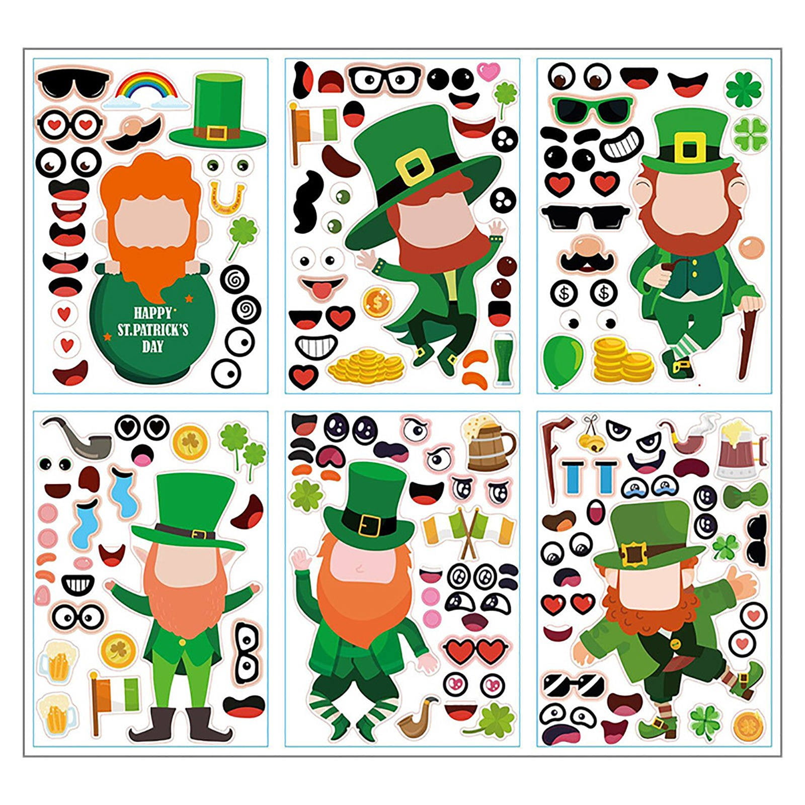 St. Patricks Day Stickers For Kids St. Patricks Day Stickers Leprechaun ...