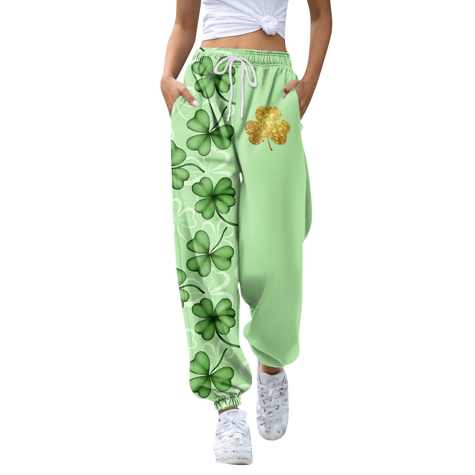 St Patricks Day Sweatpants,Shamrock Pants,KYGABAK Women St. Patrick's ...