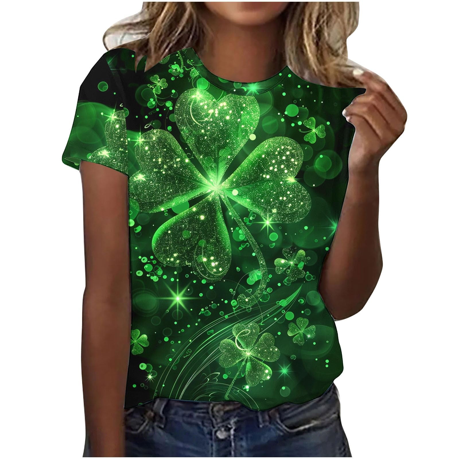 St Patricks Day Sweatshirt Women Shamrock Crewneck Long Sleeve Tops ...