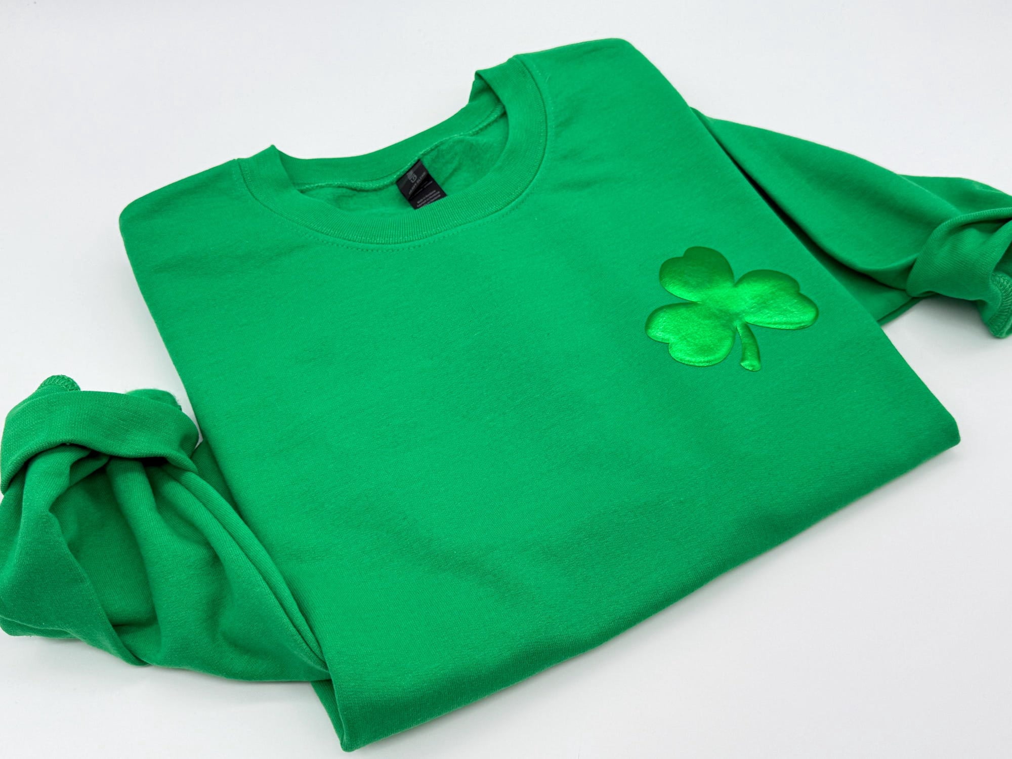 St Patricks Day TShirt Puff Print Shamrock on Pocket Raised Embossed ...
