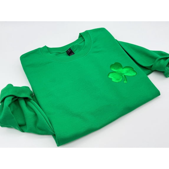 St Patricks Day TShirt Puff Print Shamrock on Pocket Raised Embossed ...