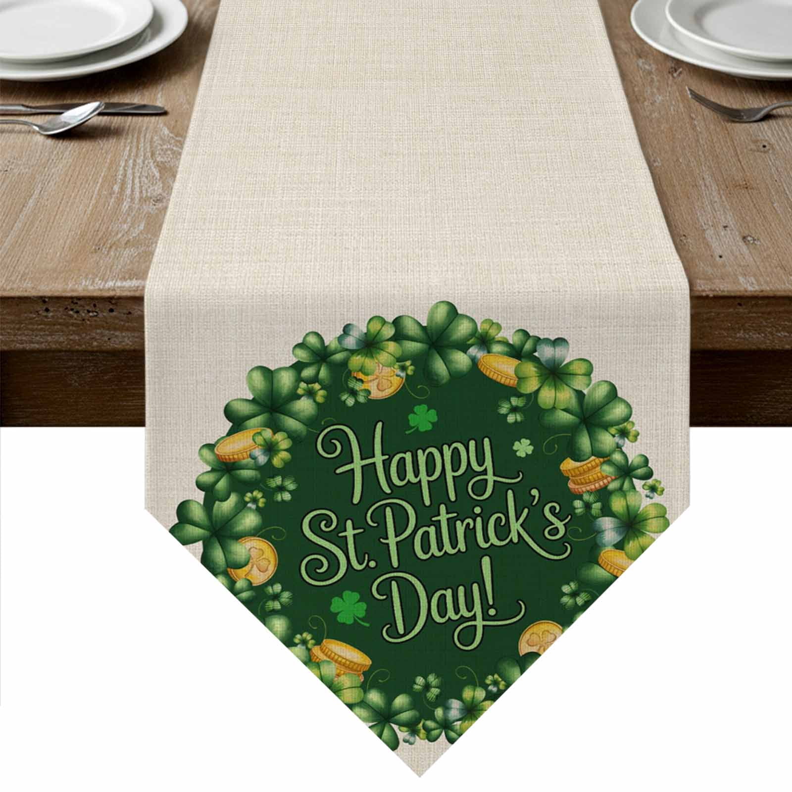 St Patricks Day Table Runner Linen Burlap Table Runner 120 Inches Long ...