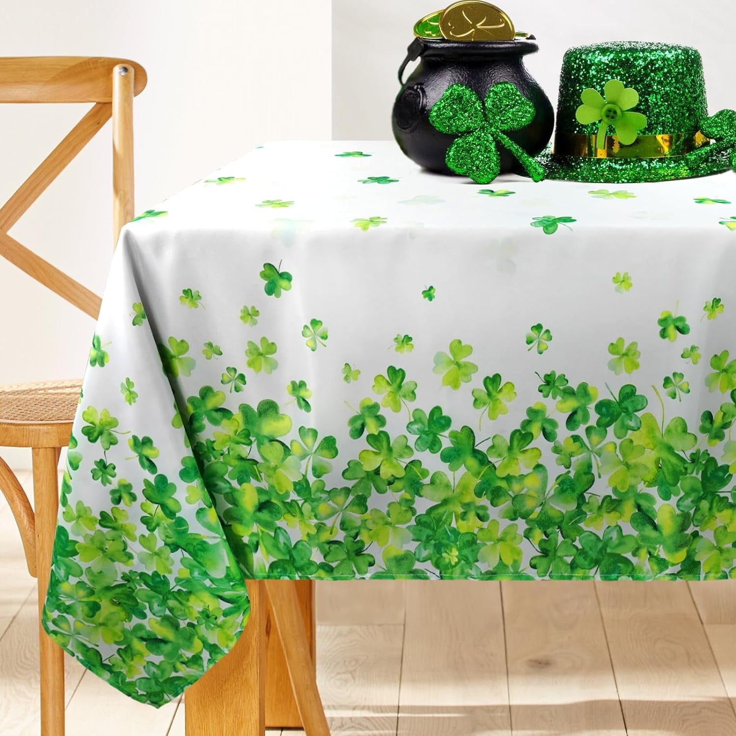 St. Patricks Day Tablecloth Shamrock Tablecloth 60"x84", Waterproof ST ...
