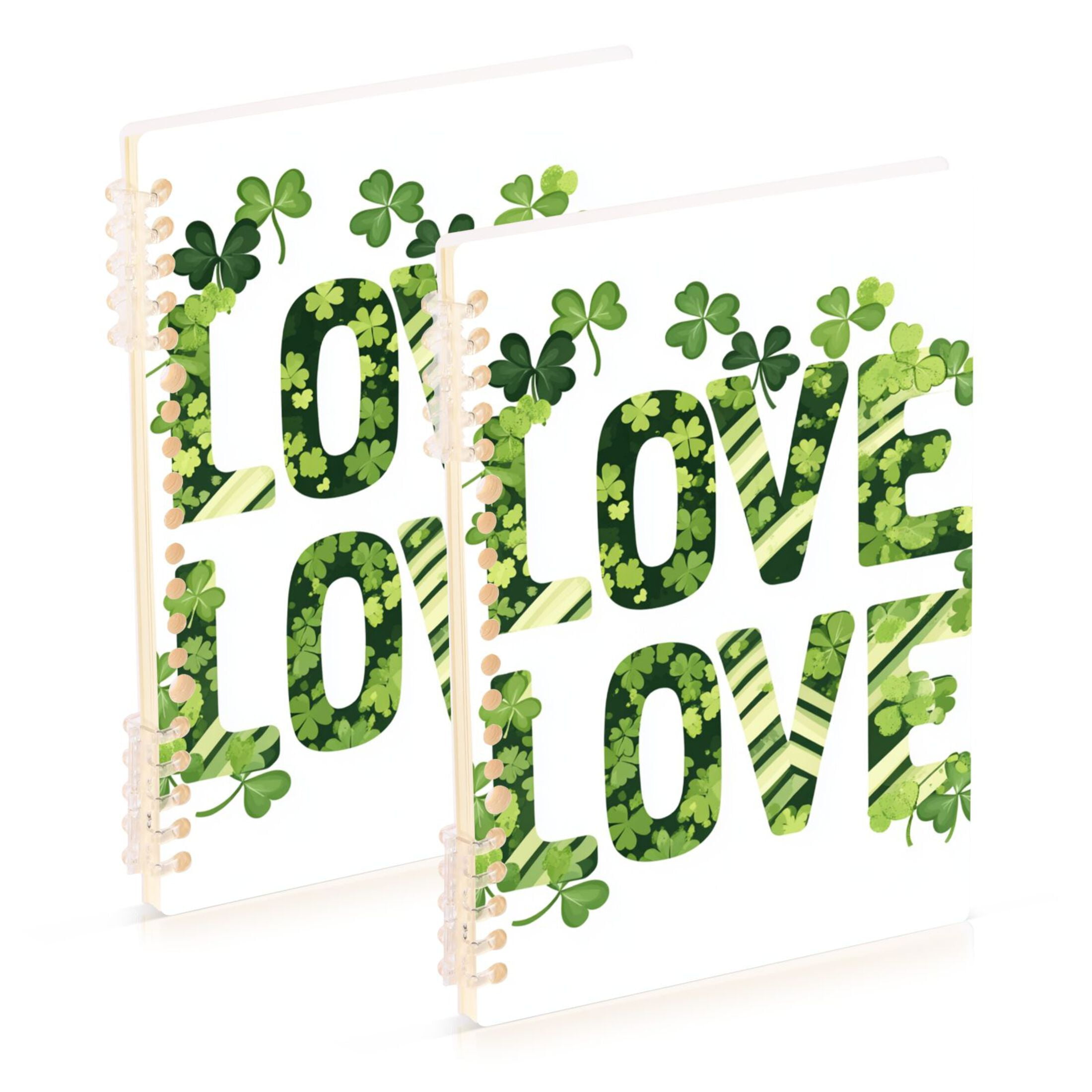 St Patricks Day Themed Love Clover Notebook Detachable Coil Notebook Diary A5 Size 60 Pages 2 ...