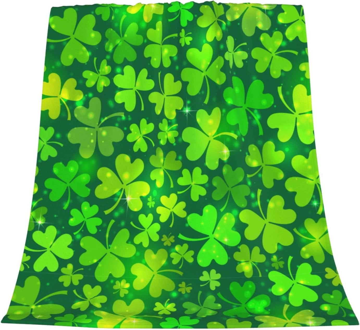 St Patricks Day Throw Blanket 60"x80" Clovers and Shamrocks Super Soft ...