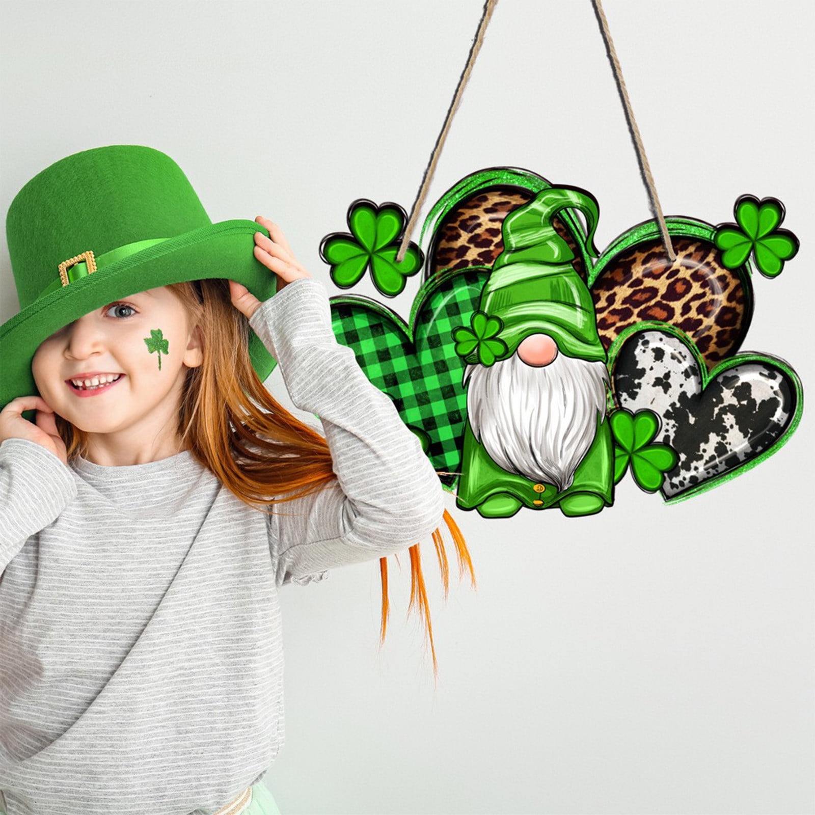 St Patricks Day Welcome Sign for Front Door - Irish Hanging Shamrock ...